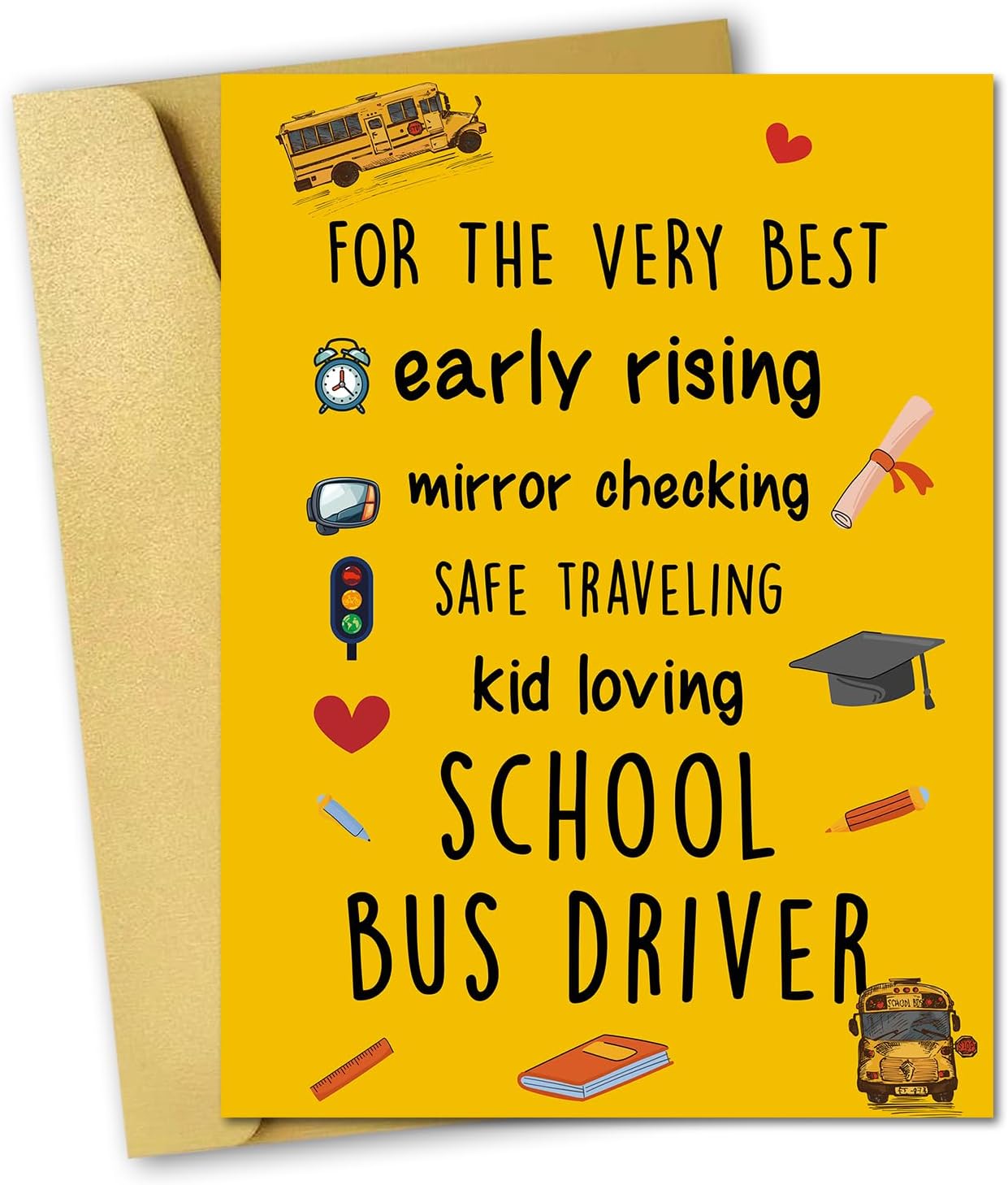 Amazon.com : Unique School Bus Driver Thank You Card,Large Bus Driver ...