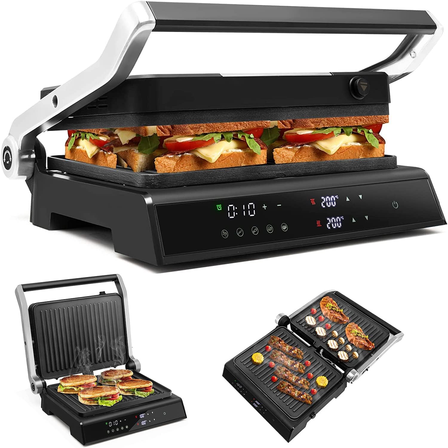 Aigostar Grill Electrique, Gril Viande et Panini, Revêtement ...