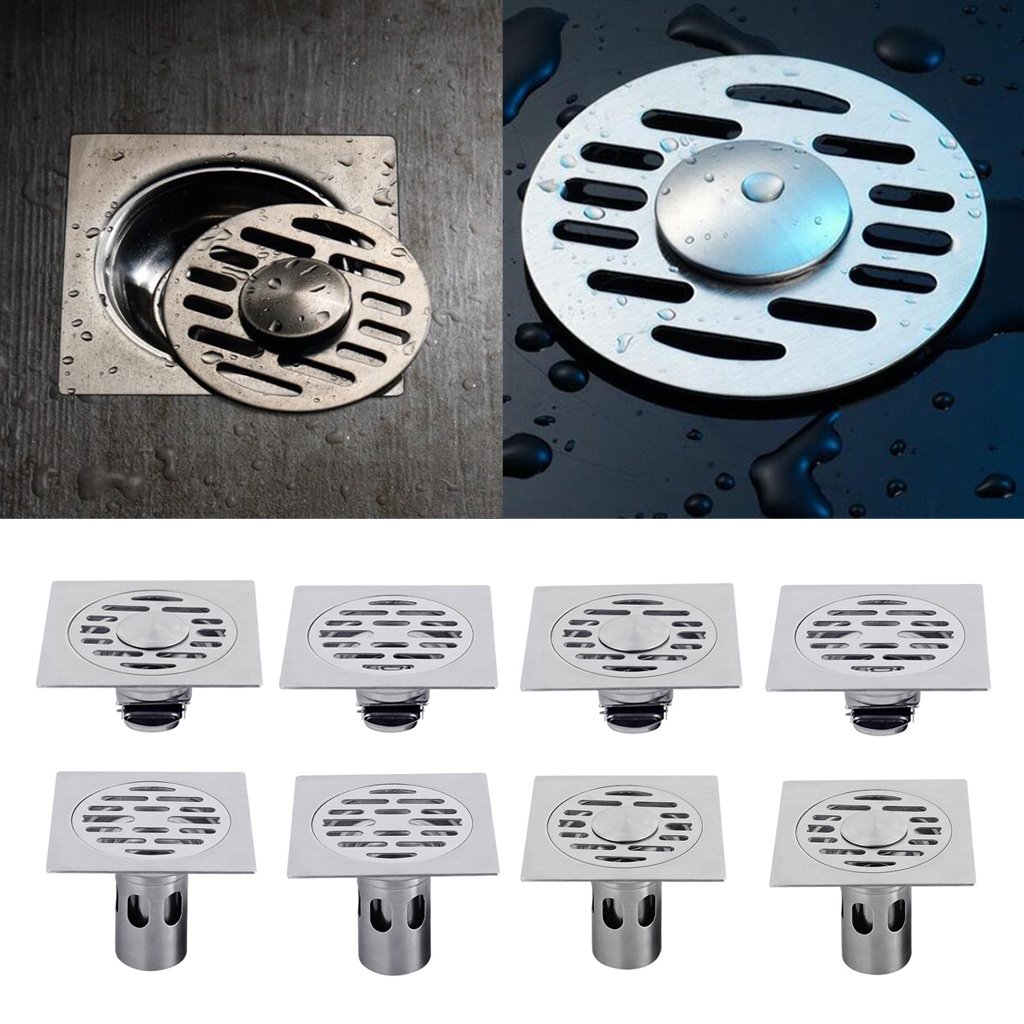 Home Stainless Steel Floor Drain Strainer Cover Bathroom A Flap Seal ...