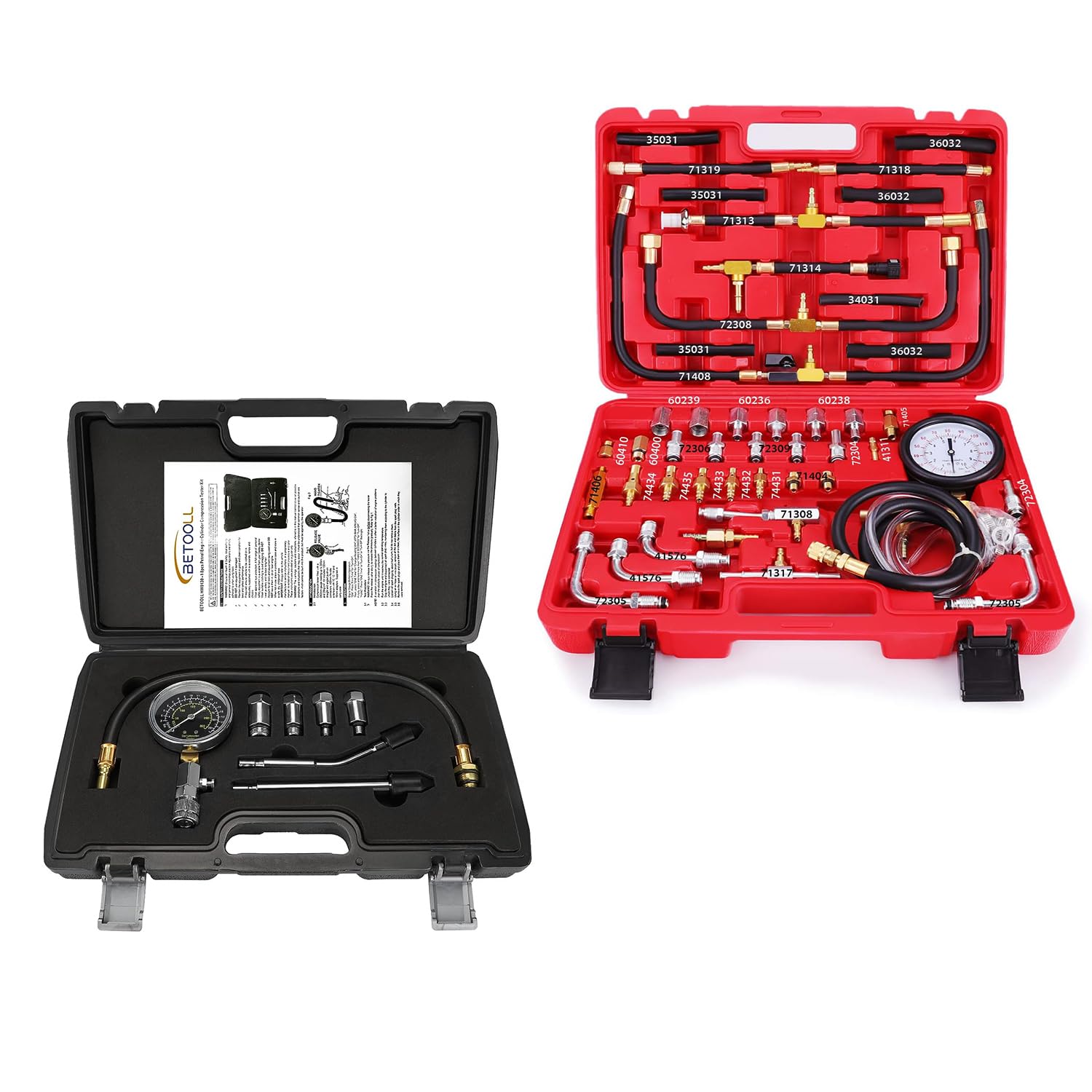 Amazon.com: BETOOLL Pro Fuel Pressure Tester Kit(1set) and Compression ...