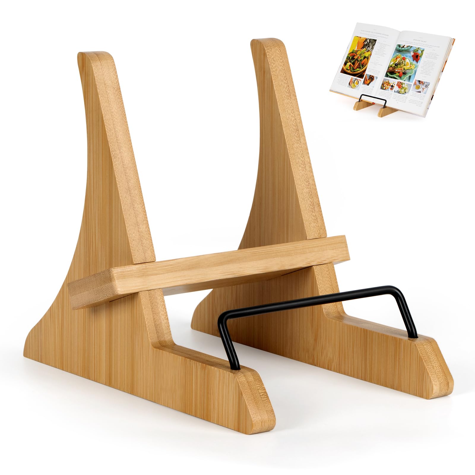 Amazon.com: PUERSI Cookbook Stand for Kitchen Counter, Bamboo Cookbook ...