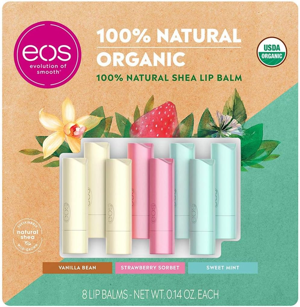 Amazon.com: EOS Organic Lip Balm Care Collection, 9 Pack : Beauty ...