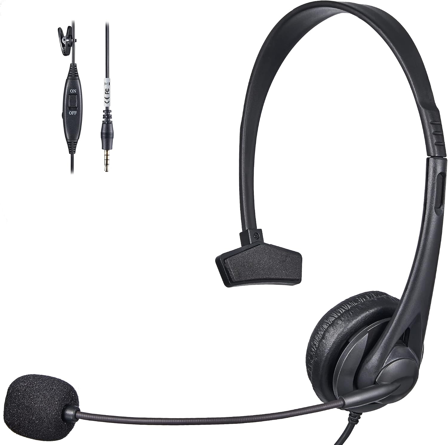 Amazon.com: Cell Phone Headset with Noise Canceling Microphone for PC ...