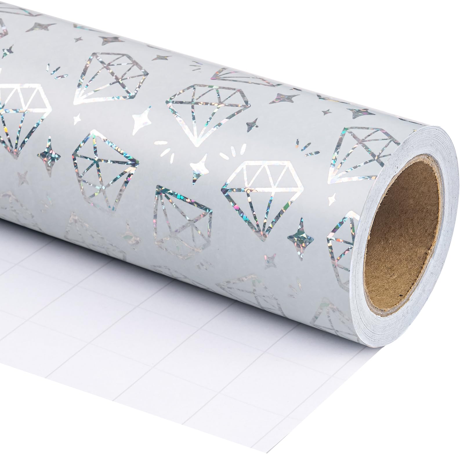 Snapklik.com : WRAPAHOLIC Jumbo Silver Wedding Wrapping Paper - 30 Inch ...