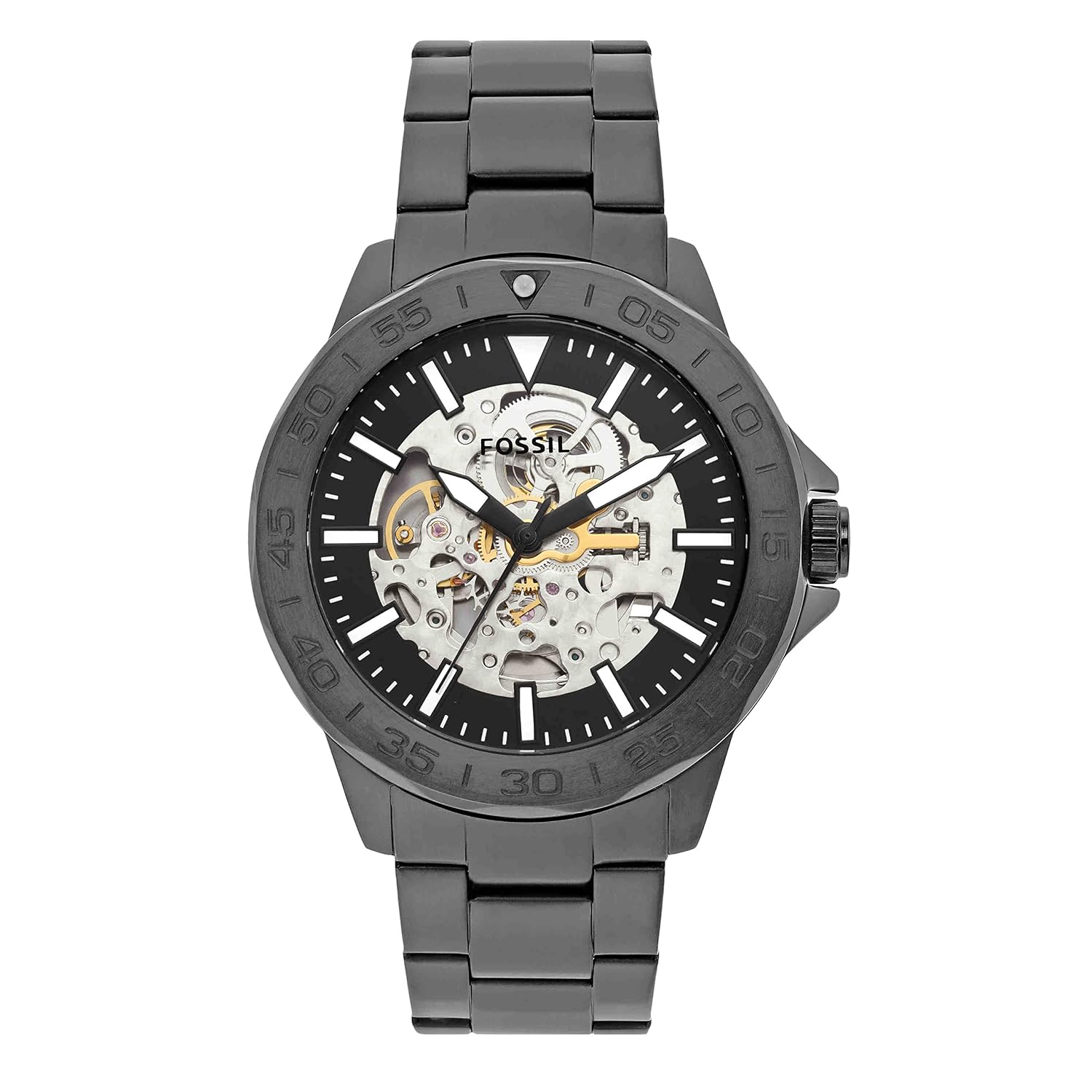 Buy Fossil Analog Men Bannon Automatic Smoke Stainless Steel Watch ...