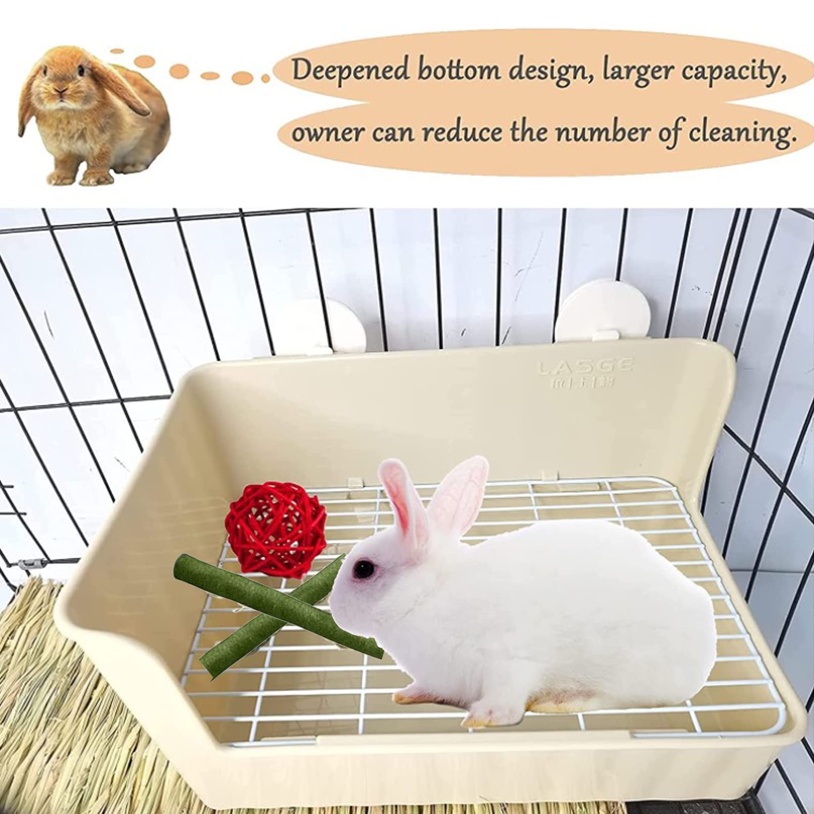 Snapklik.com : Tfwadmx Rabbit Litter Box Toilet Bunny Corner Litter Pan ...