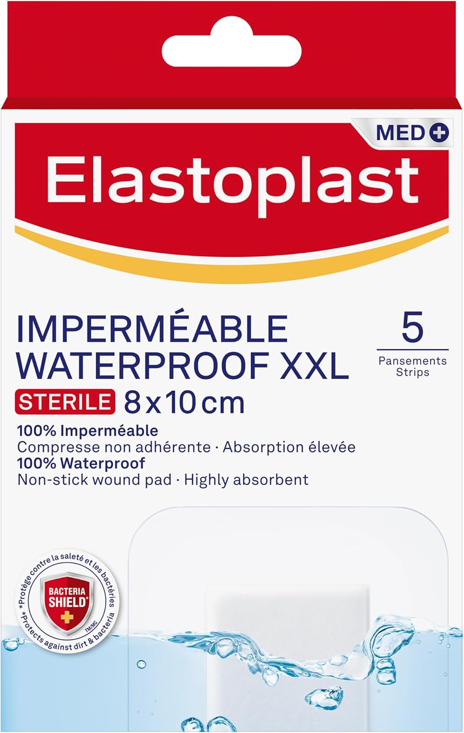 Elastoplast Waterproof XXL Sterile Dressings for Large Wounds
