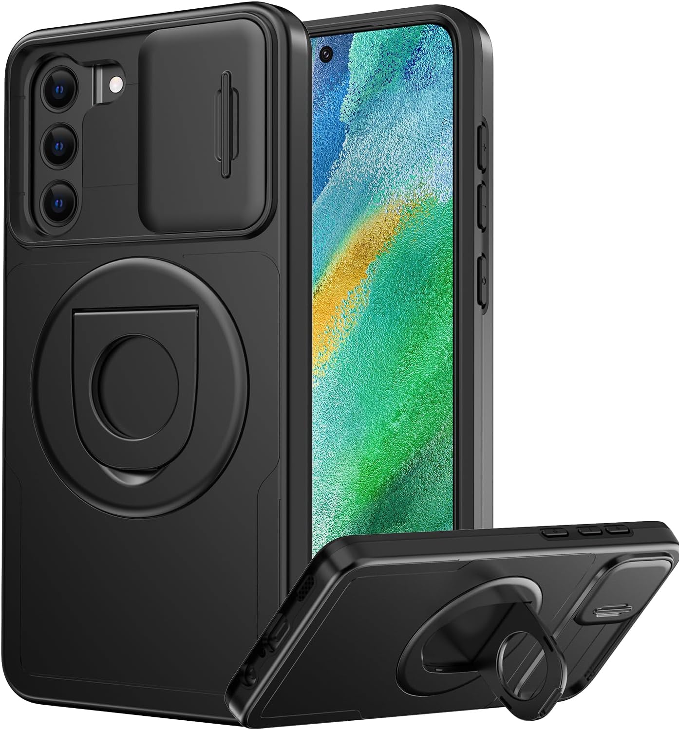 FUNMIKO for Samsung Galaxy S23 Plus Case with Sliding Camera Lens Cover - Wireless Charging ...