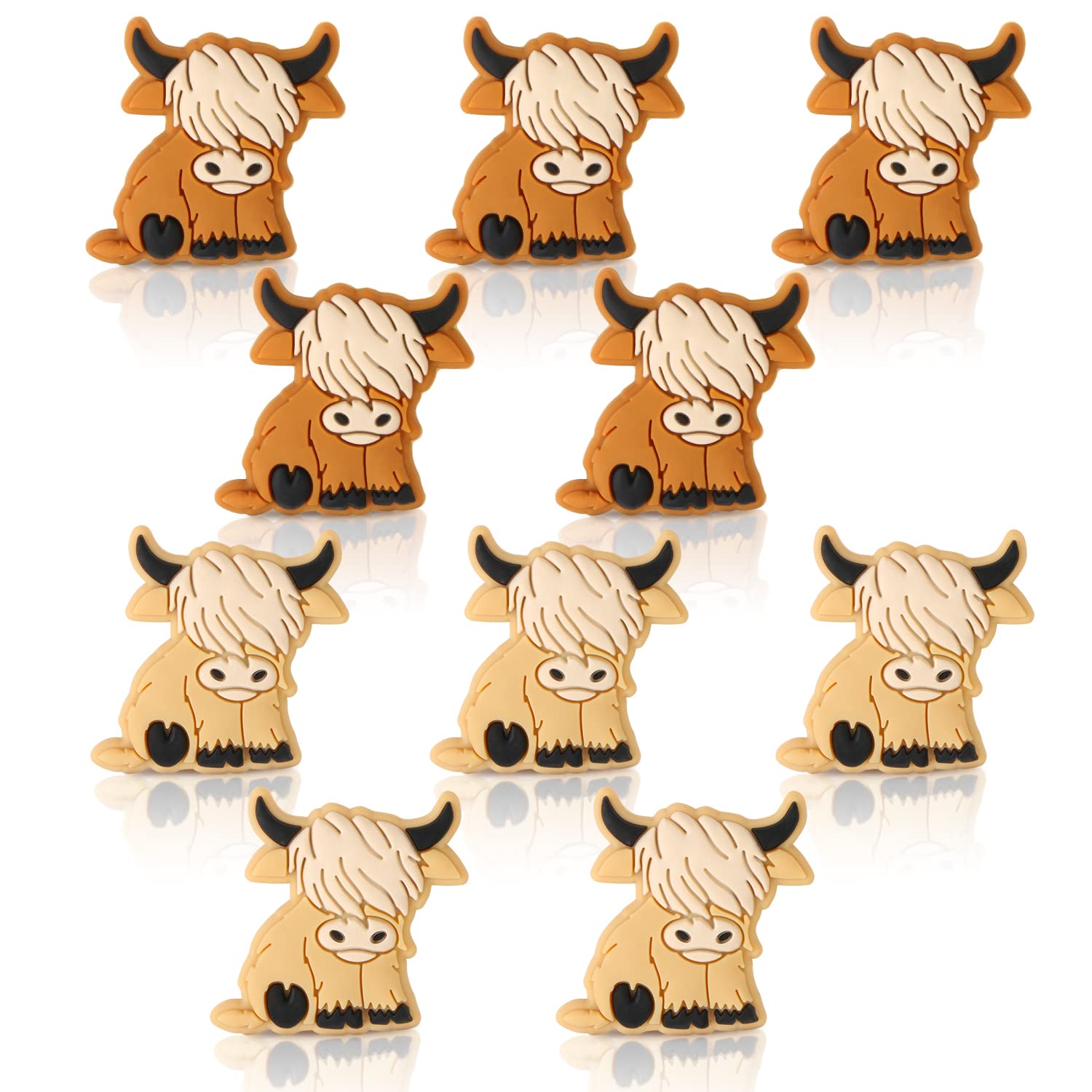 Amazon.com: BENOSPACE 10Pcs Cow Beads Cartoon Animal Silicone Beads ...