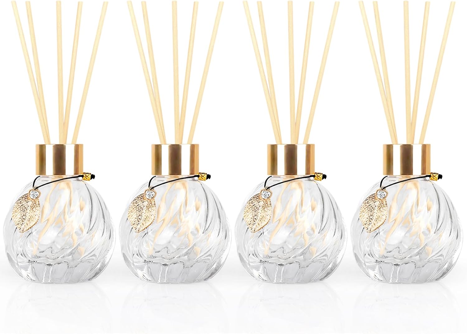 Amazon.com: TRIFOLIC 4Pcs Reed Diffuser Set with Metal Golden Decoration, 3.5oz Empty Reed ...