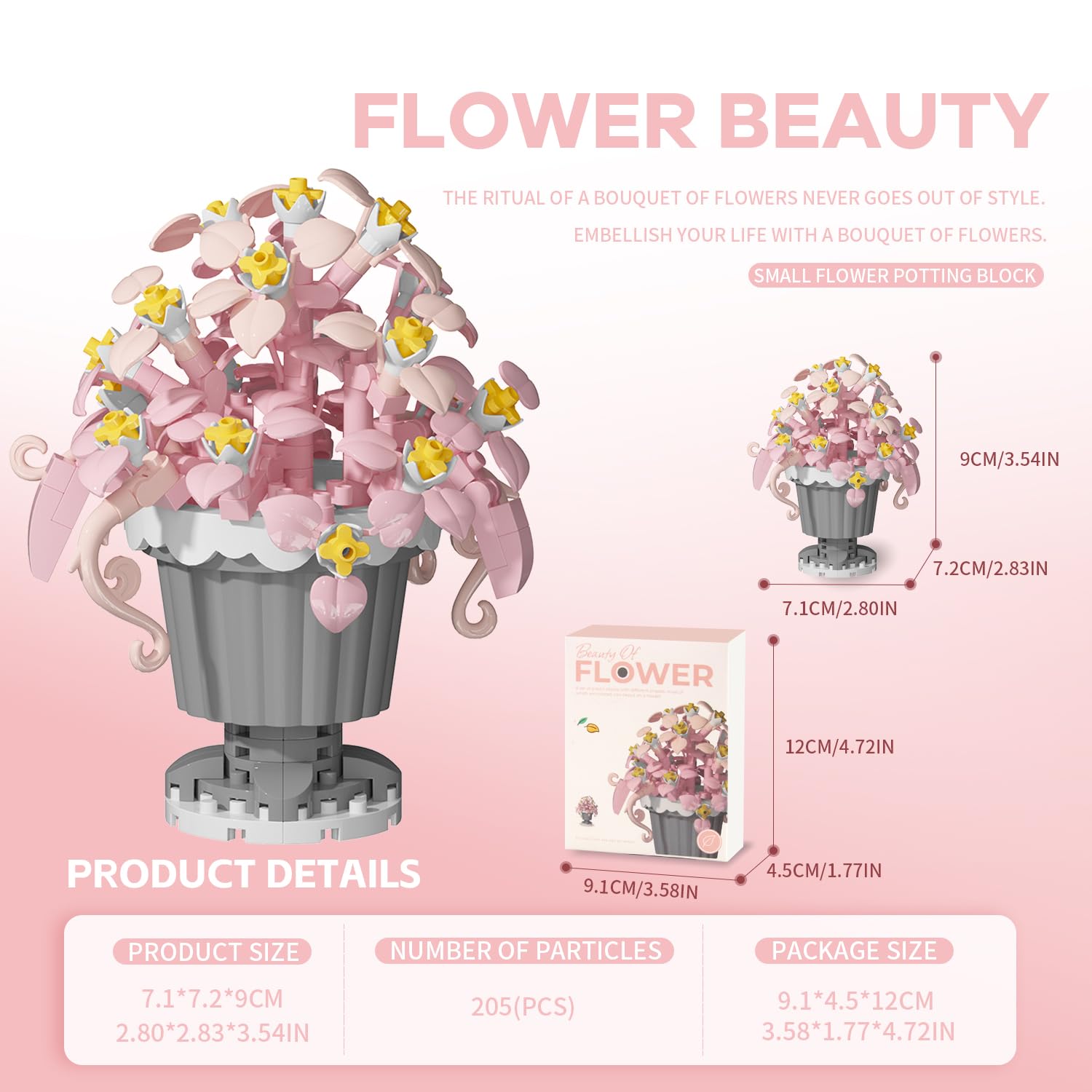 Snapklik.com : BOROLA Mini Building Block Flower Potted Plants Set ...