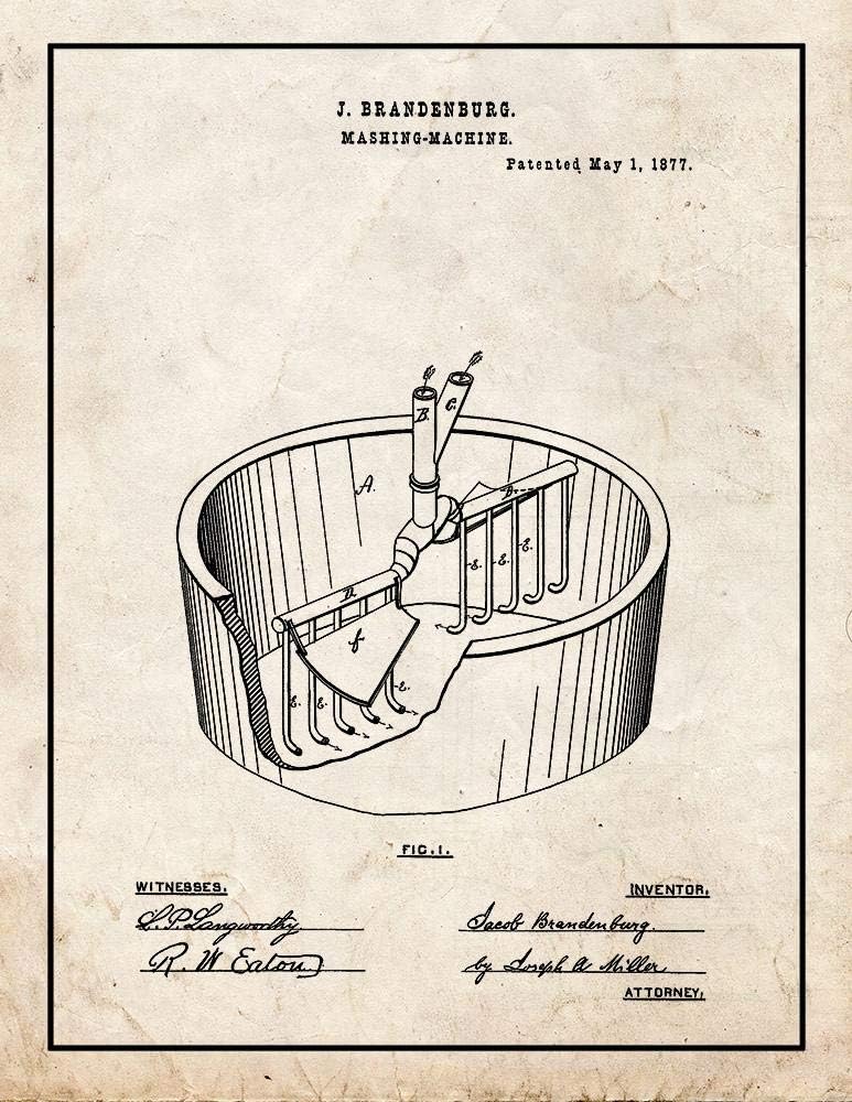 Amazon.com: Washing Machine Patent Print Old Look with Border (16" x 20 ...