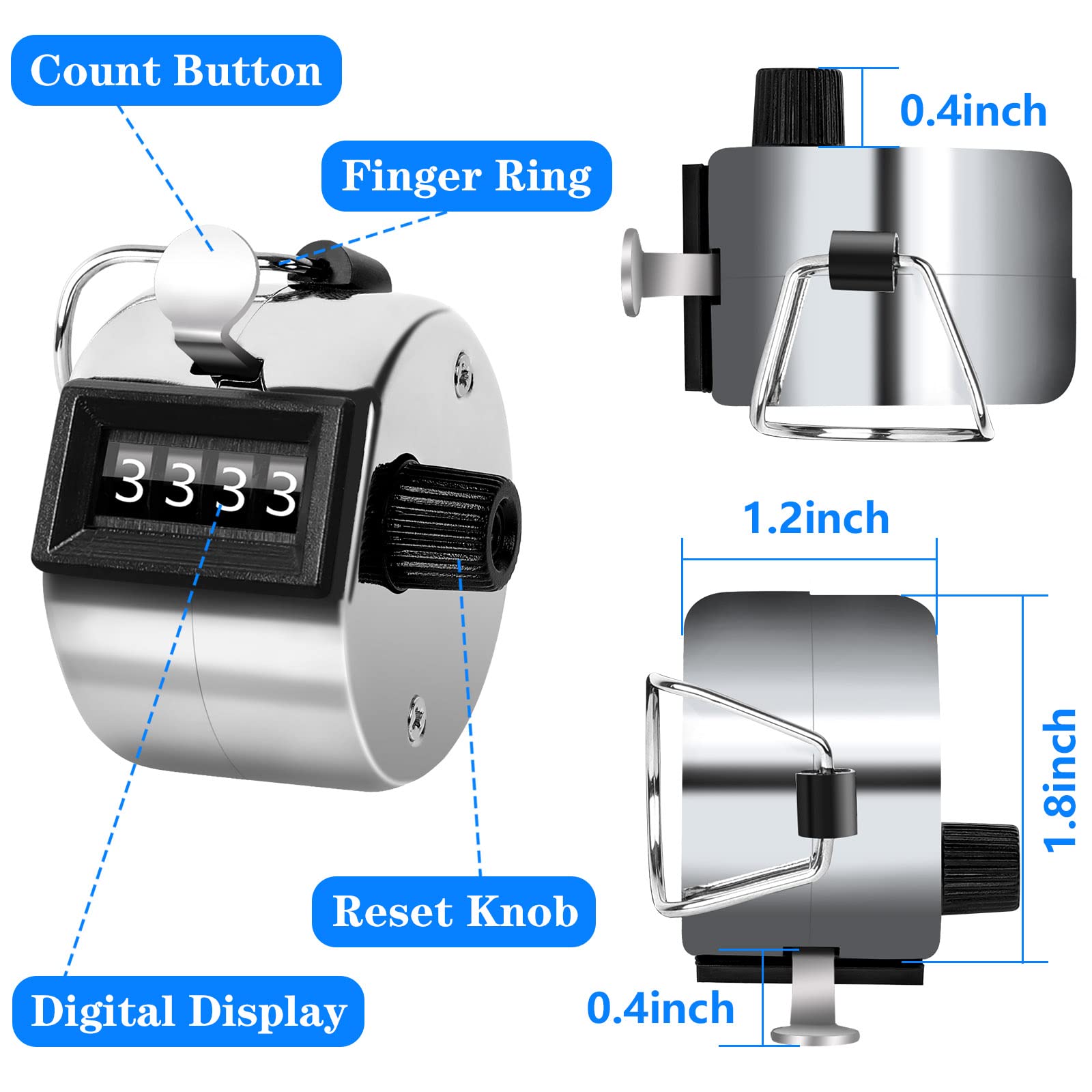 Snapklik.com : PETKNOWS Metallic Handheld Mechanical Counter Clicker
