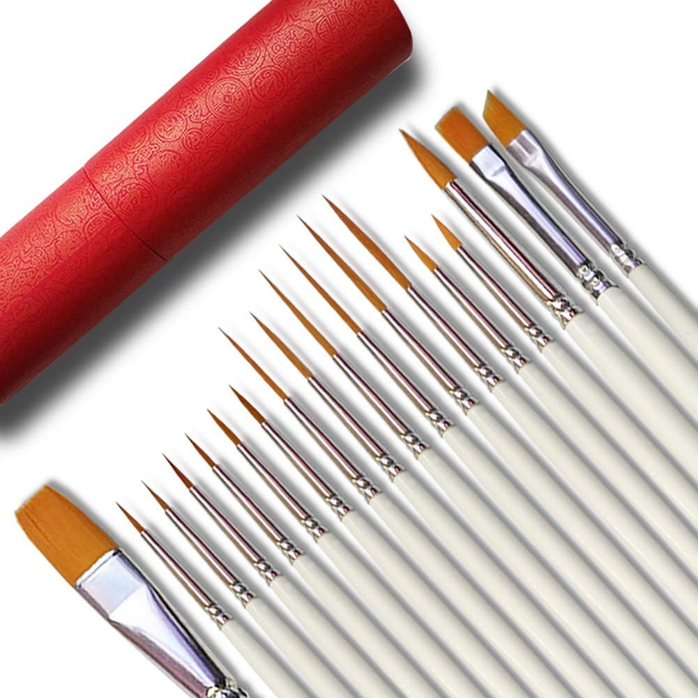 Amazon.com: Afantti 18 Pcs Paintbrushes, Detail Fine Paint Brushes ...