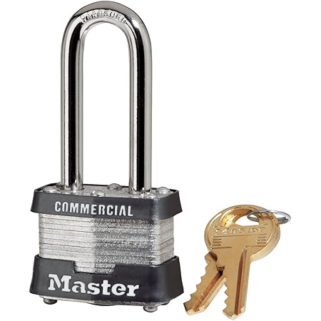 Master Lock 3KALH Padlock, Laminated Steel Body with 2' Shackle, Keyed ...