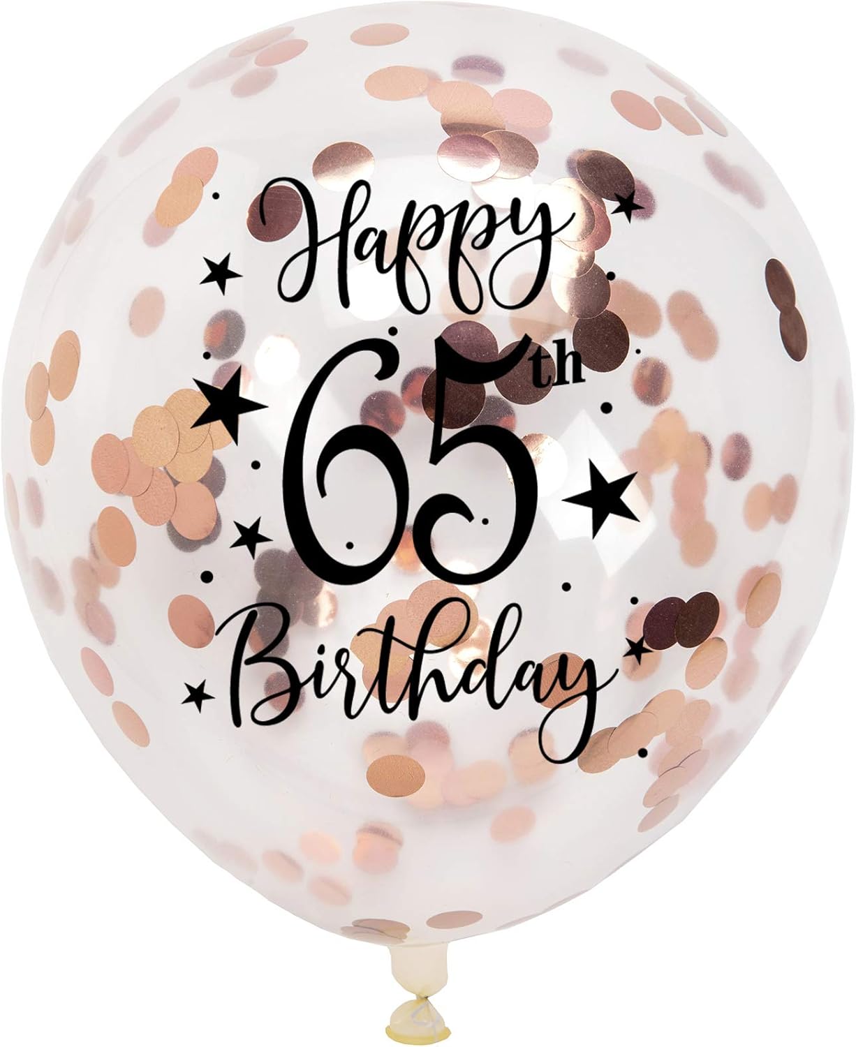 Amazon.com: Rose Gold 65th Confetti Latex Balloons, Woman Happy 65 ...
