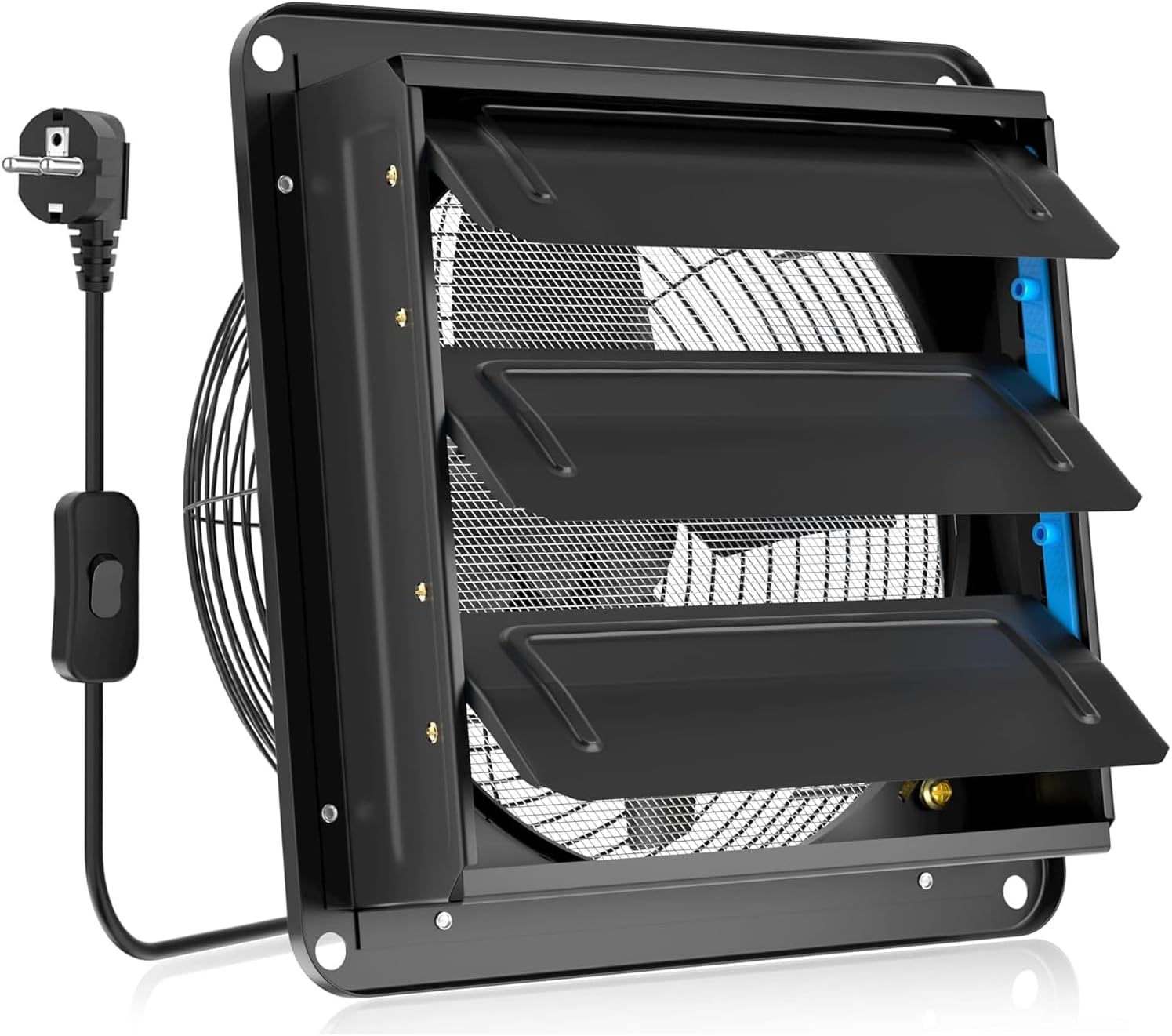 HG Power 250mm Ventilateur d'extraction à Volets 1100m³/h Extracteur d ...