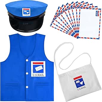 Amazon.com: Kavoc Mailman Costume Set Includes Mail Carrier Hat Canvas ...