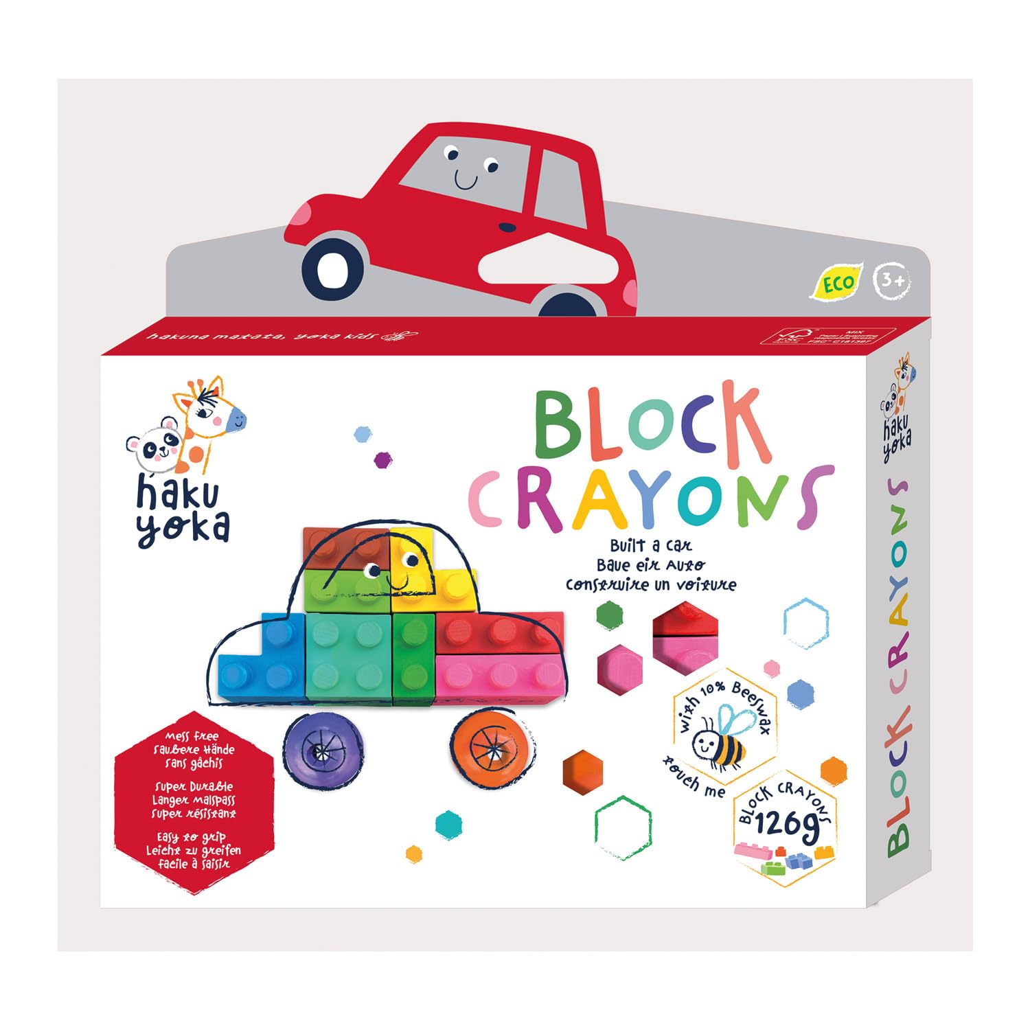 Buy AvenirHaku Yoka 6303083 Block Wax Crayons Set, Car, Wax Crayons in ...