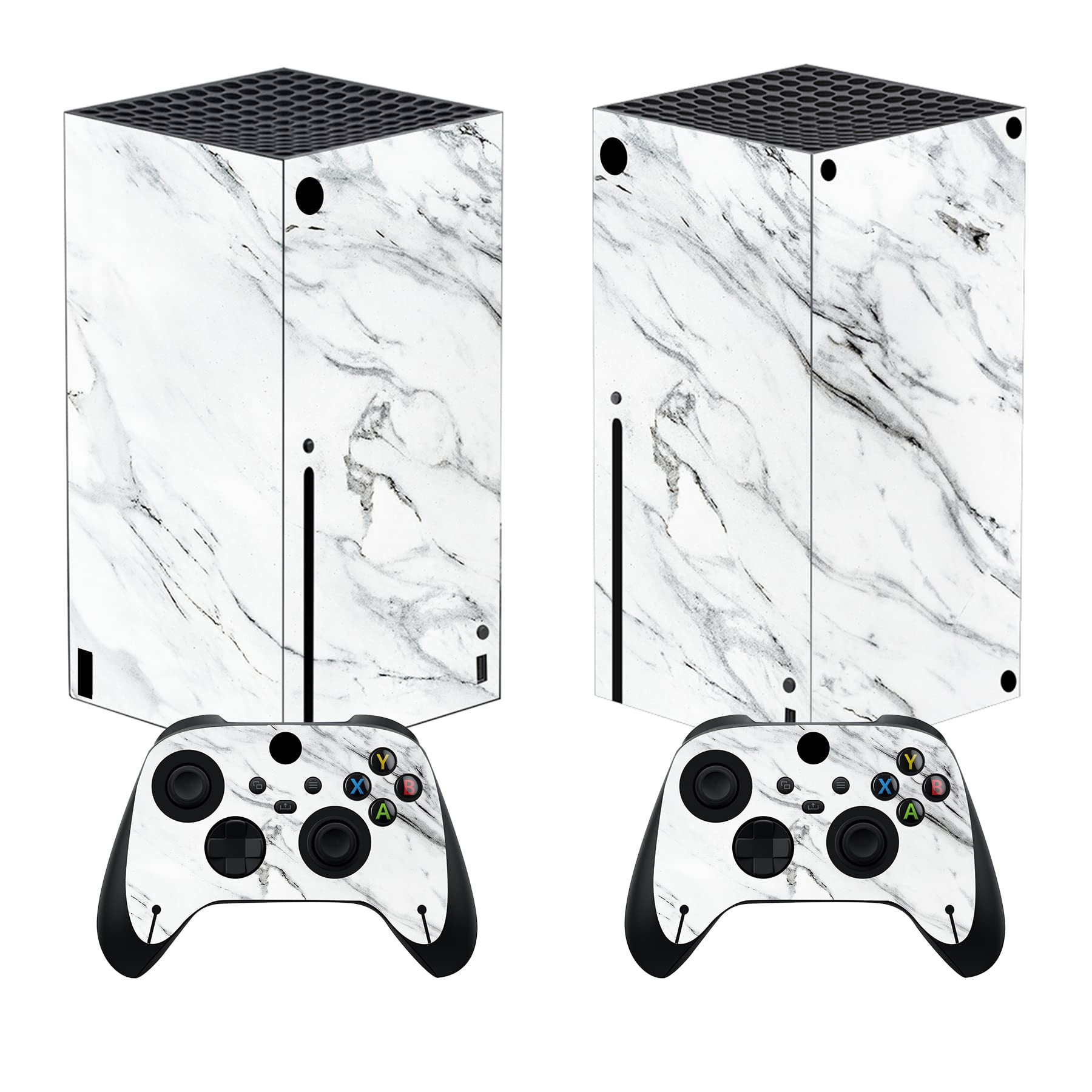 PlayVital Modern White Marble Custom Vinyl Skins for Xbox Series X ...