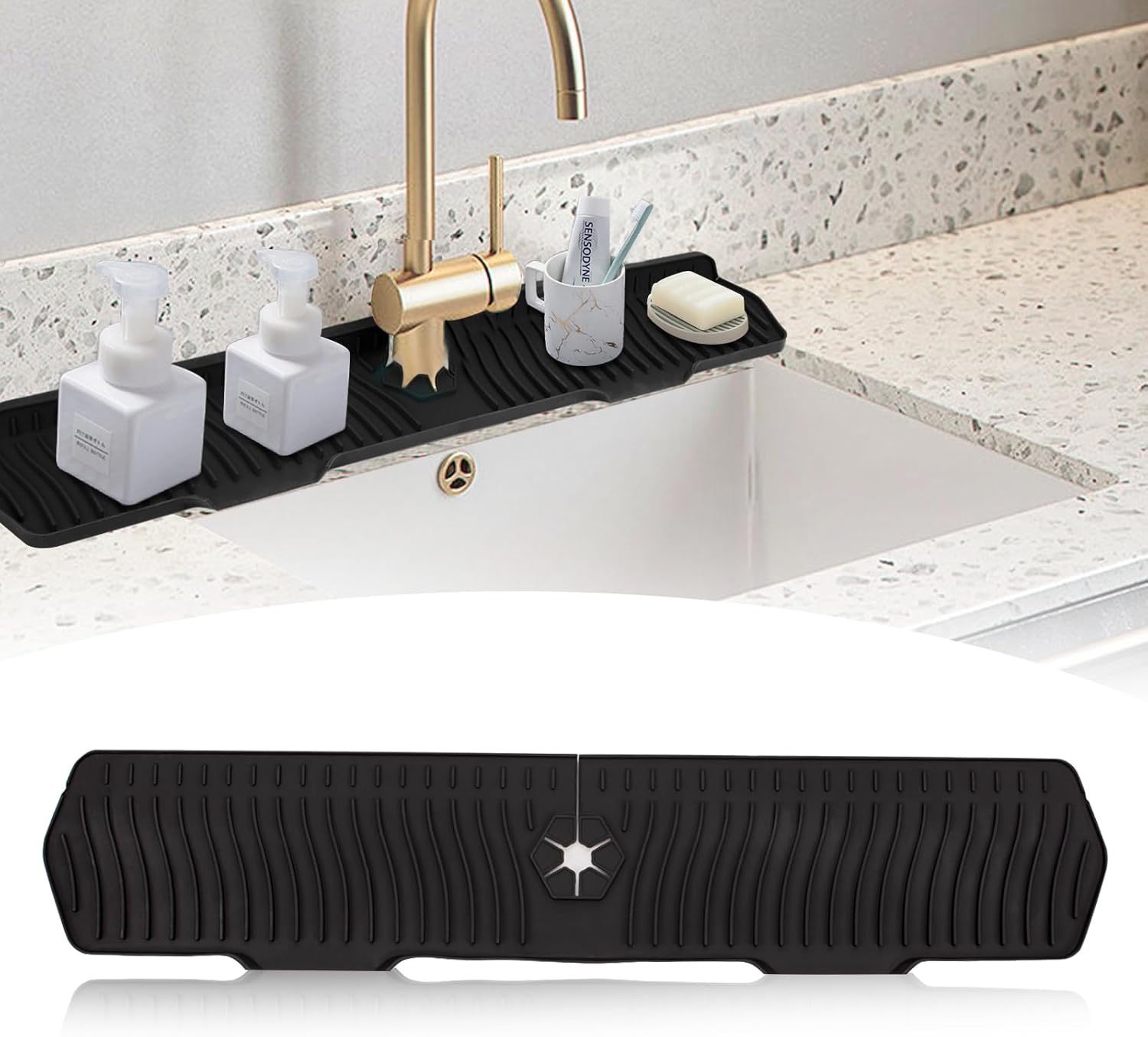 Amazon.com: XAUXAGL 30 Inch Sink Splash Guard,Longer Silicone Sink Mat ...