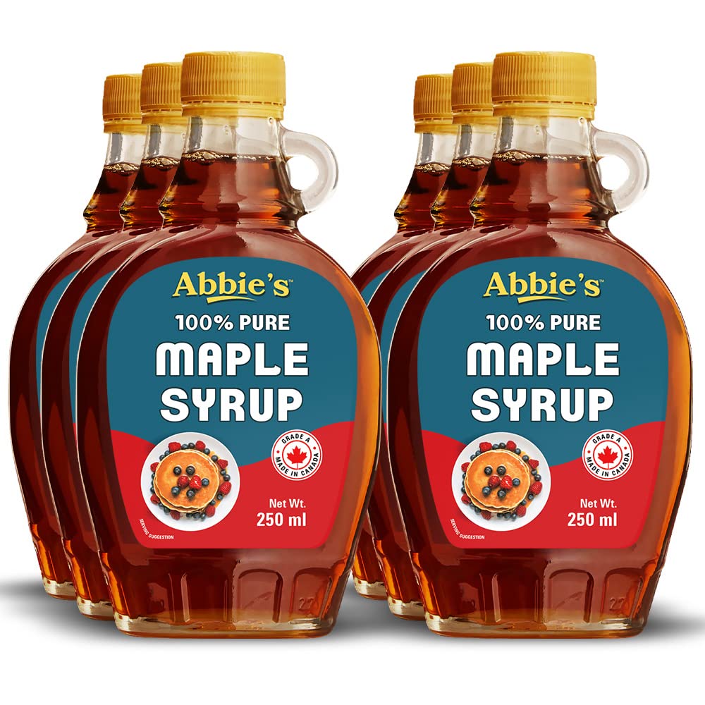 Abbie's Pure Maple Syrup, 334.6 g (250 ml - Pack of 6), Non GMO, Gluten ...