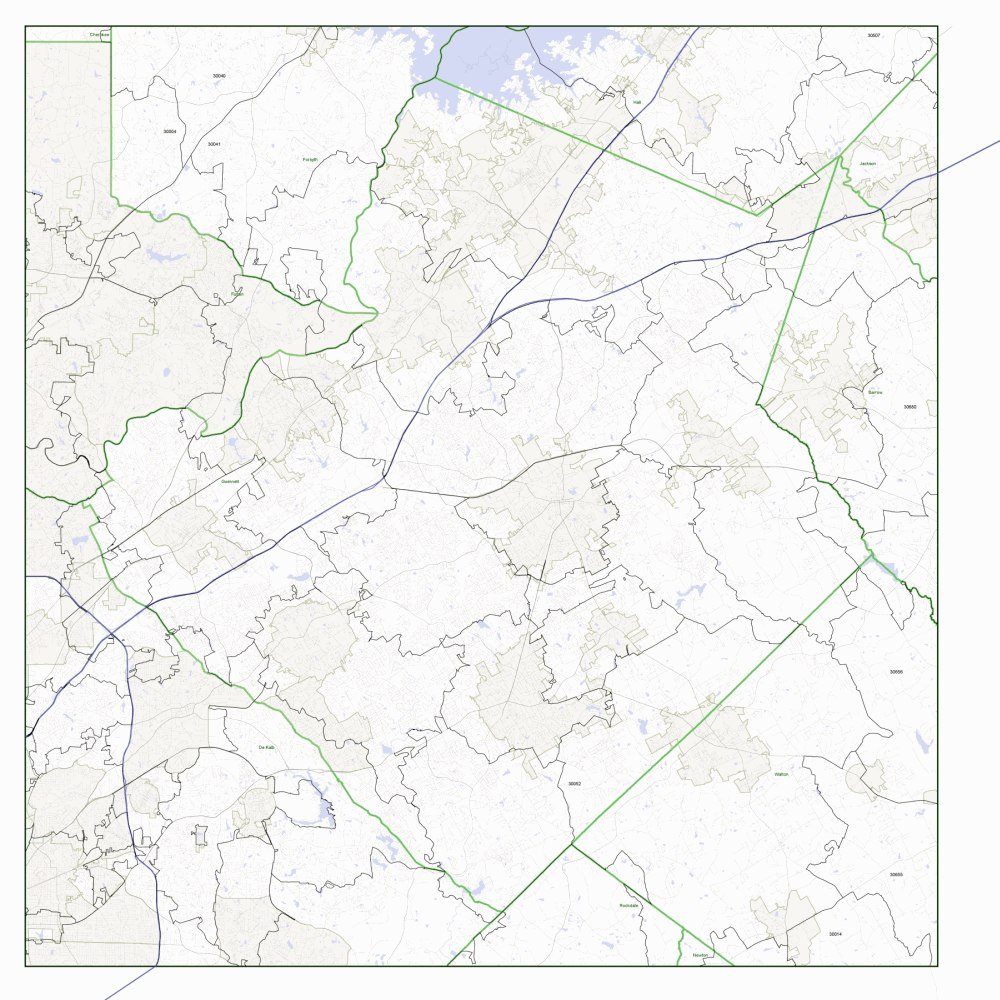 Amazon.com : Gwinnett County, Georgia GA ZIP Code Map Not Laminated ...