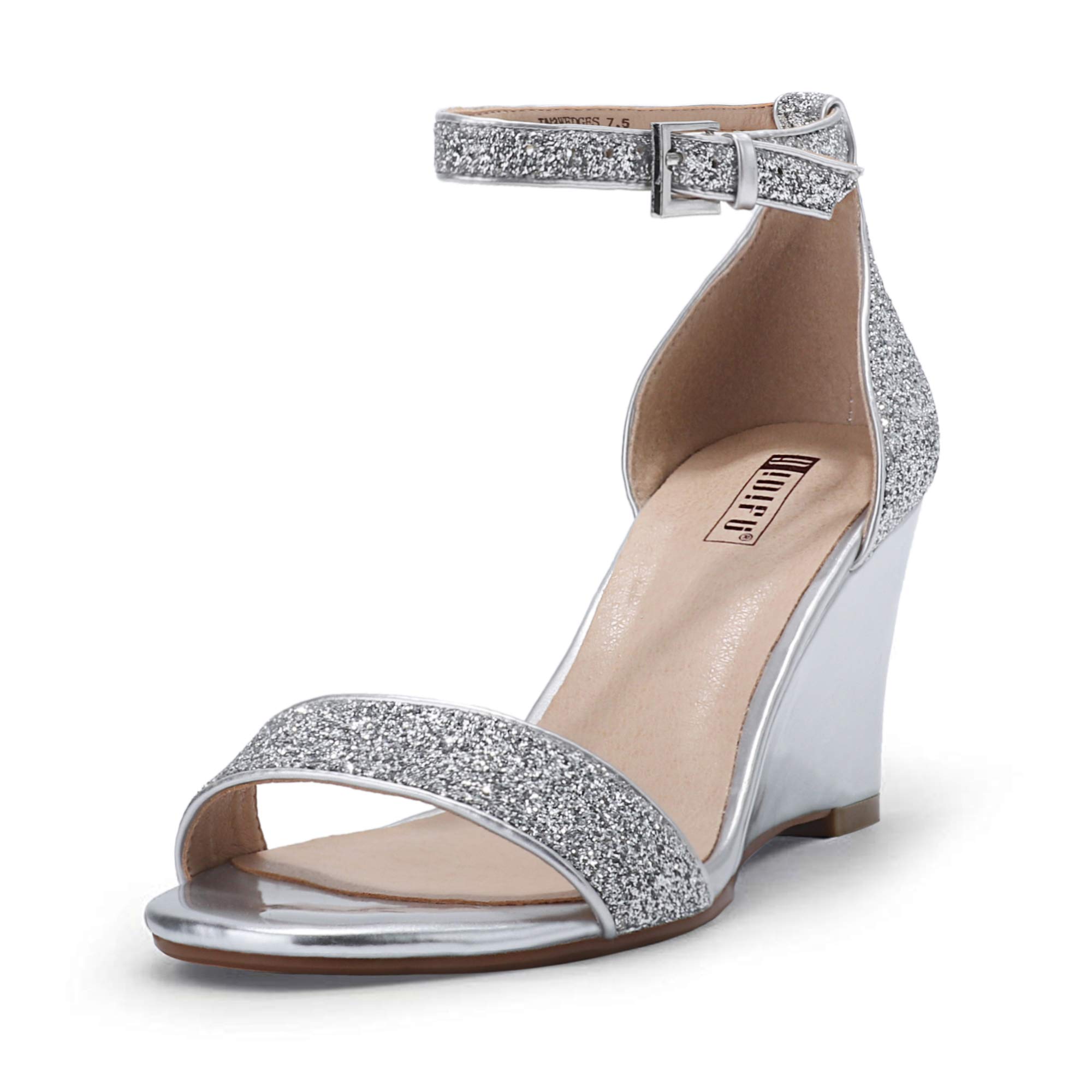 Snapklik.com : IDIFU Womens Classic Wedge Heels Sandals 3 Inch Ankle ...