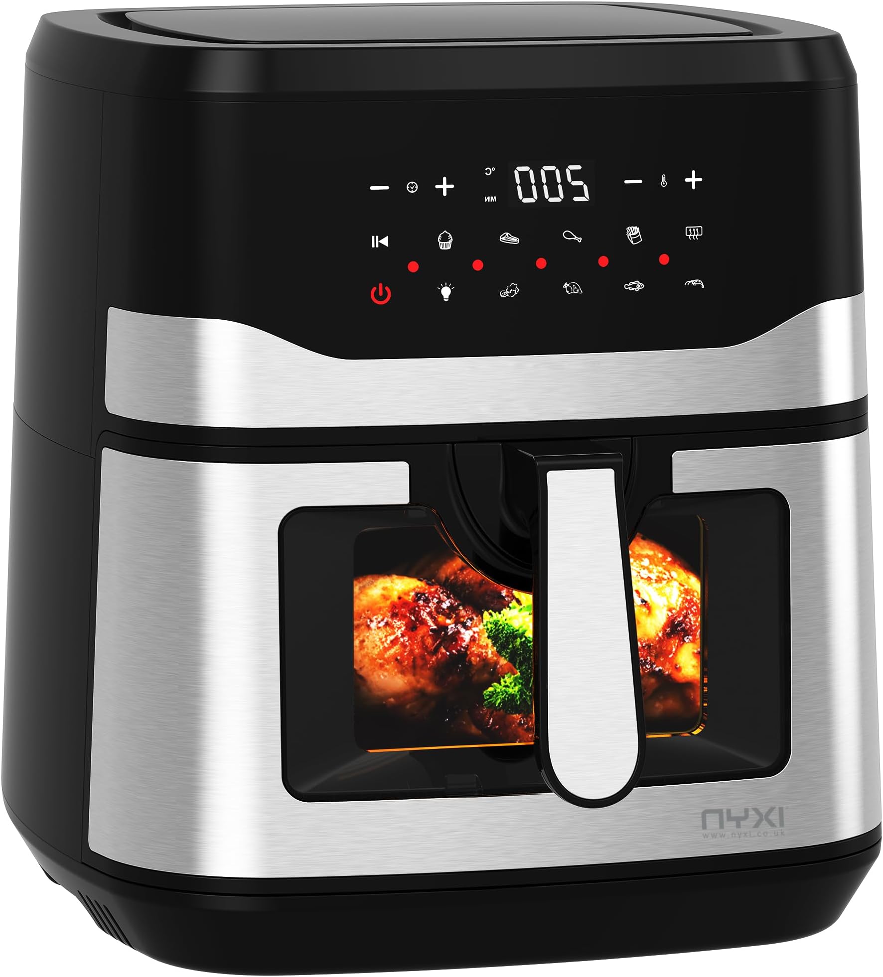 Nyxi 9.2L, XL Capacity Air Fryer with Visual Window, Digital Display, 9 ...