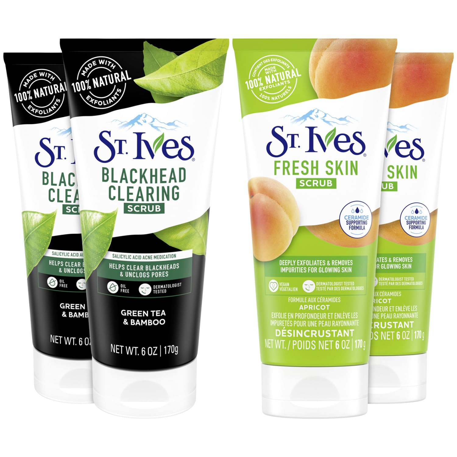 Amazon.com: St. Ives Facial Scrub, Skin Care Set Bundle – Fresh Skin ...