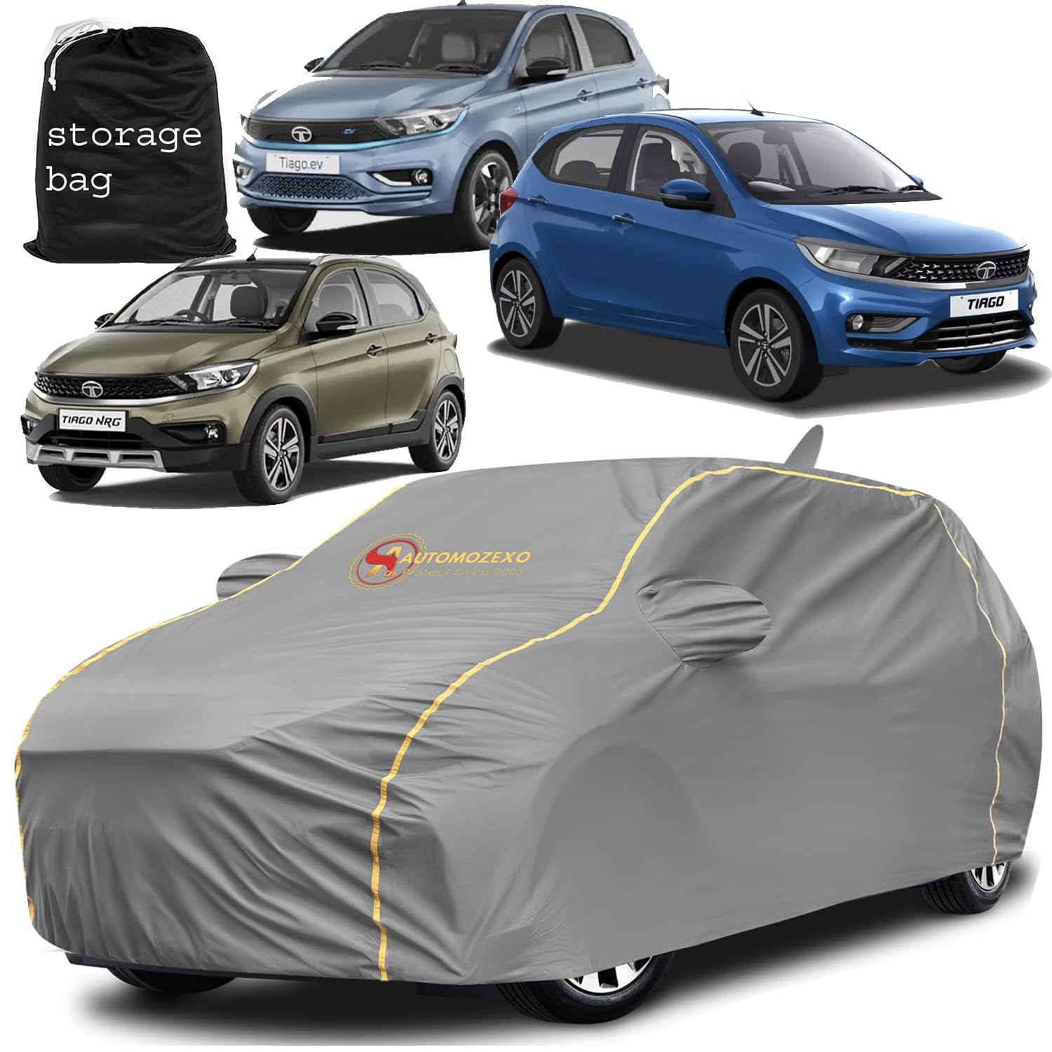 AUTOMOZEXO Tata Tiago Car Cover for All Weather Protection with Mirror ...