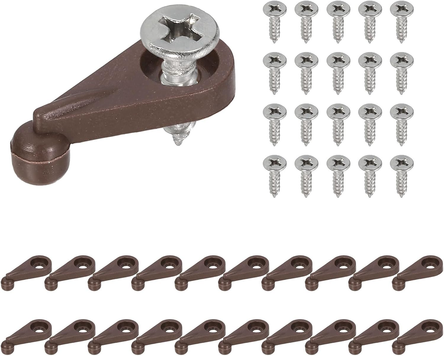uxcell 36Sets Glass Retainer Clips Kit with Screw, 25mm Plastic Cabinet ...