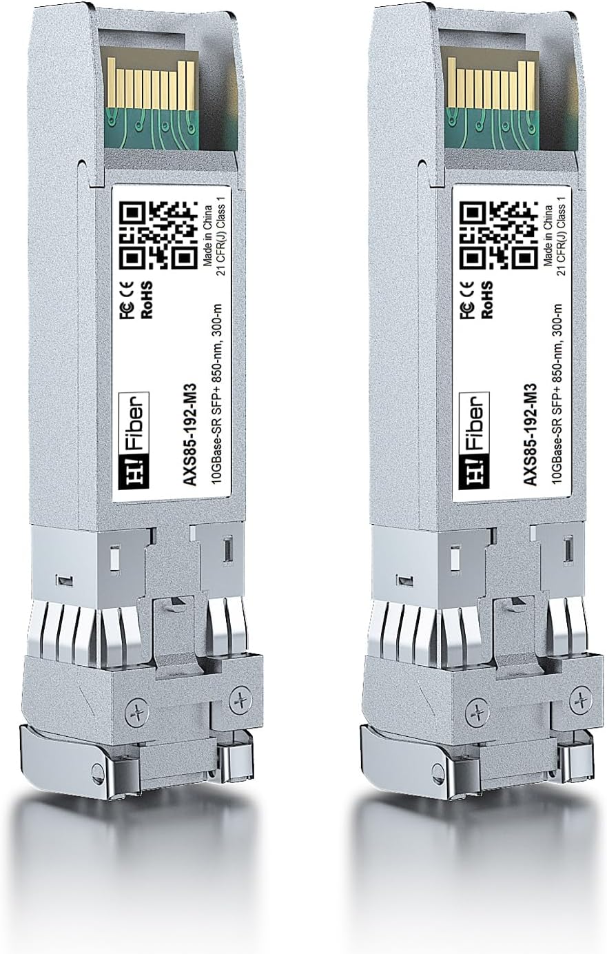 2 Pack, transceiver 10GBASE-SR SFP+, SFP+ vers LC, Module multimode 10G ...