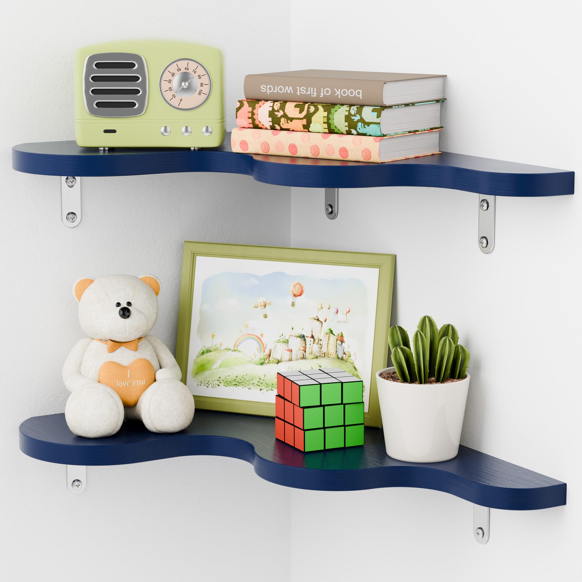 Amazon.com: WOPITMER Cute Cloud Shelves, Wavy Floating Corner Shelf ...