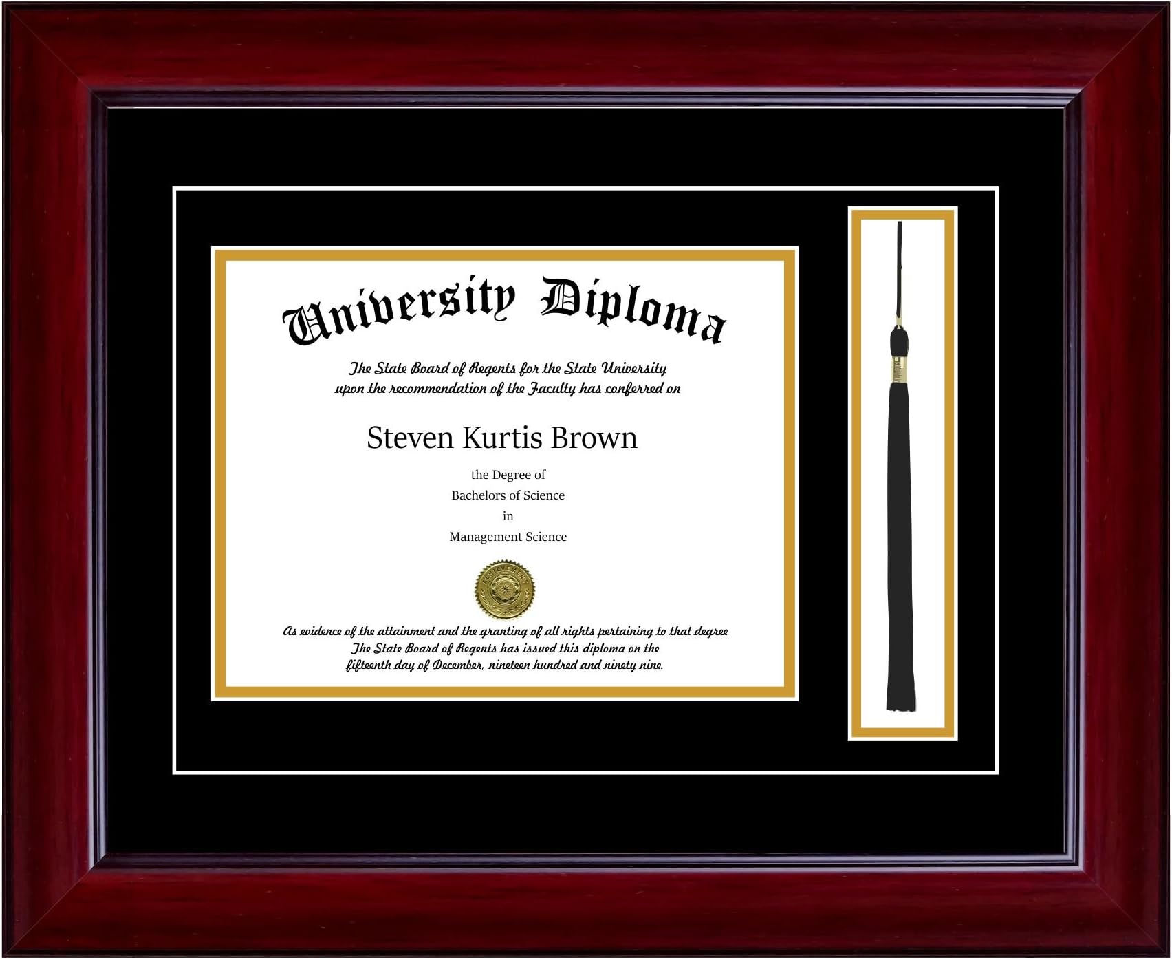 Amazon.com - Perfect Cases Single Diploma Frame with Tassel and Double ...