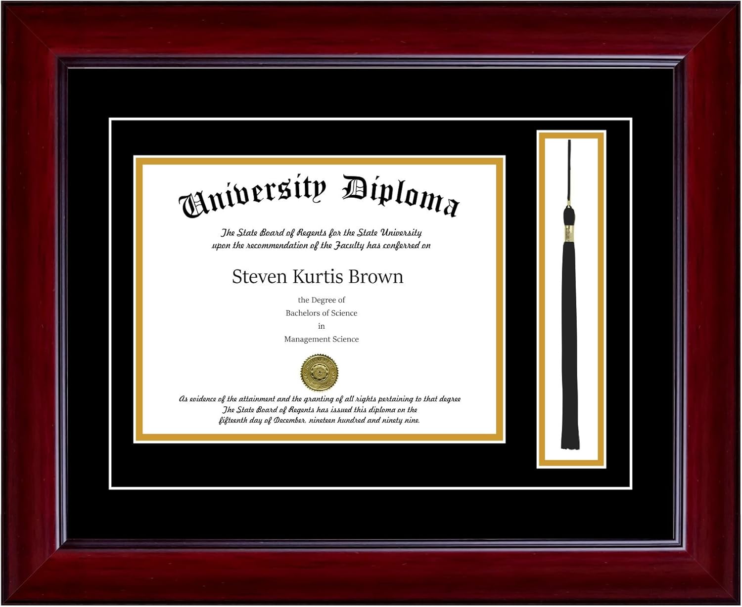Amazon.com - Perfect Cases Single Diploma Frame with Tassel and Double ...