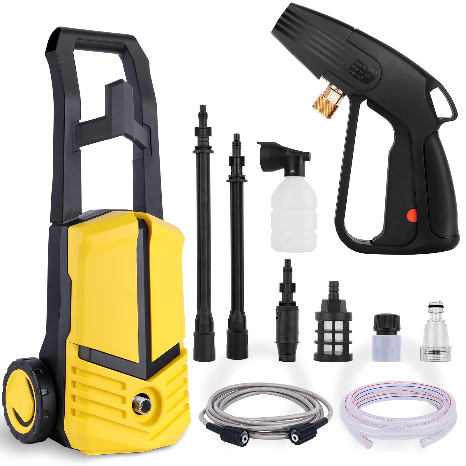 1600W Pressure Washer, Portable Jet Washer Pressure Washers with Patio ...