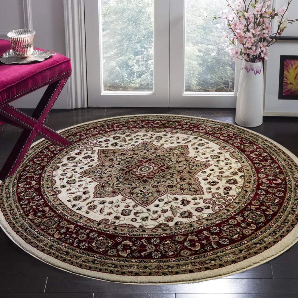 Shop Direct 24 Round Rugs for Living Room - 120 x 120 cm - Rome Cream ...