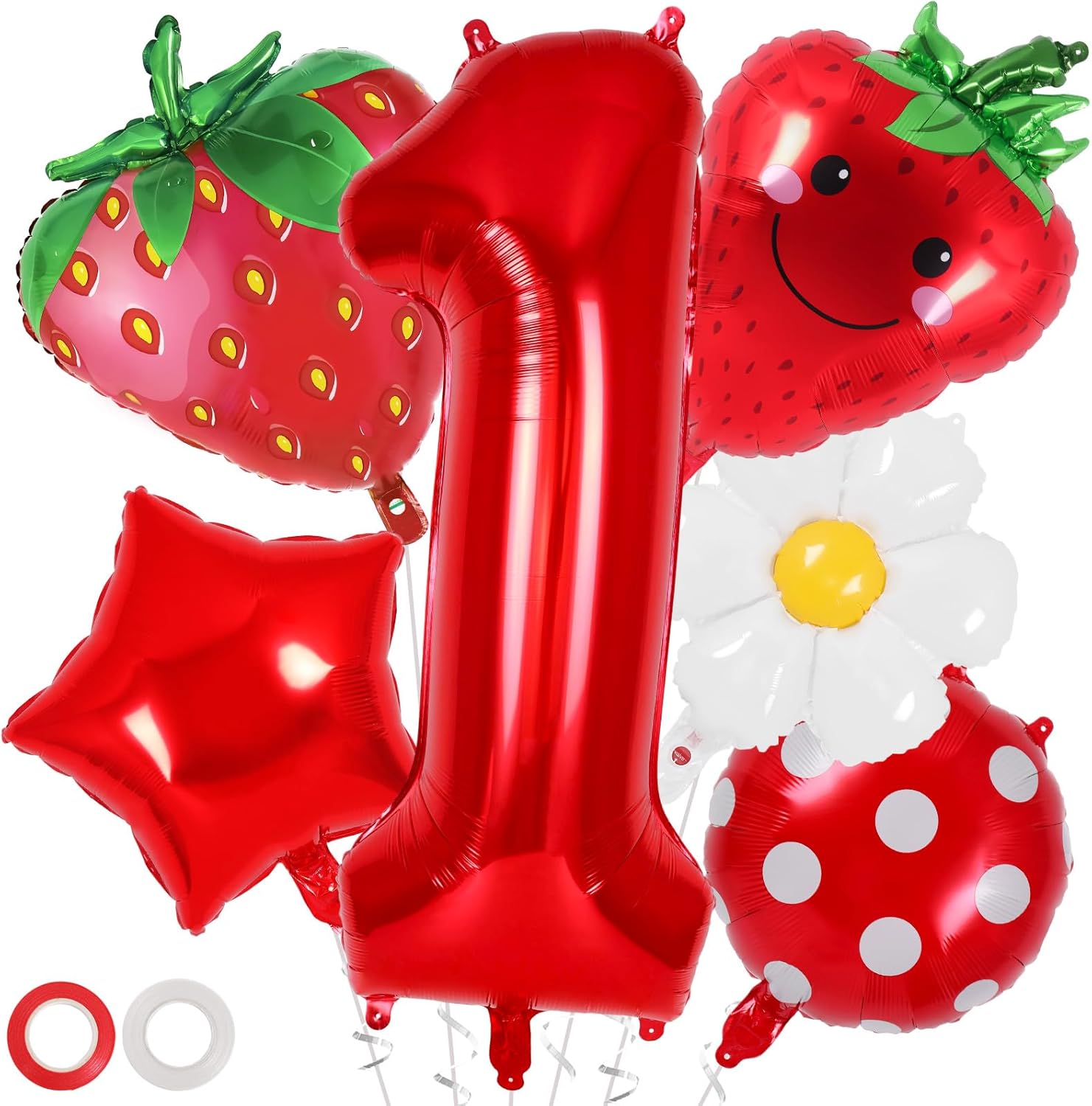 Amazon.com: Berry First Birthday Decorations, Strawberry Foil Number 1 ...