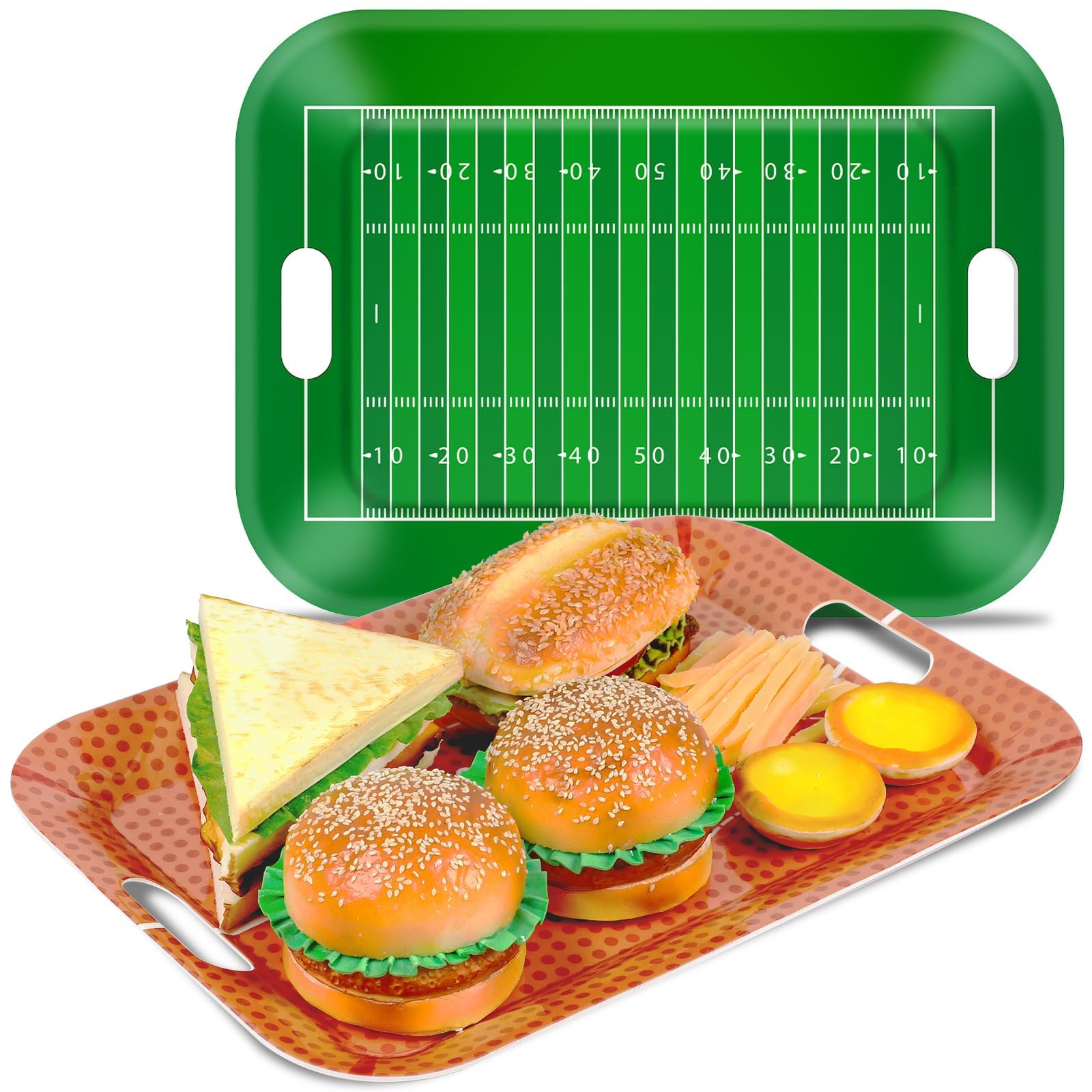 Amazon.com: gisgfim 2Pcs Football Serving Trays 16.1 X 11.1 Inch Large ...