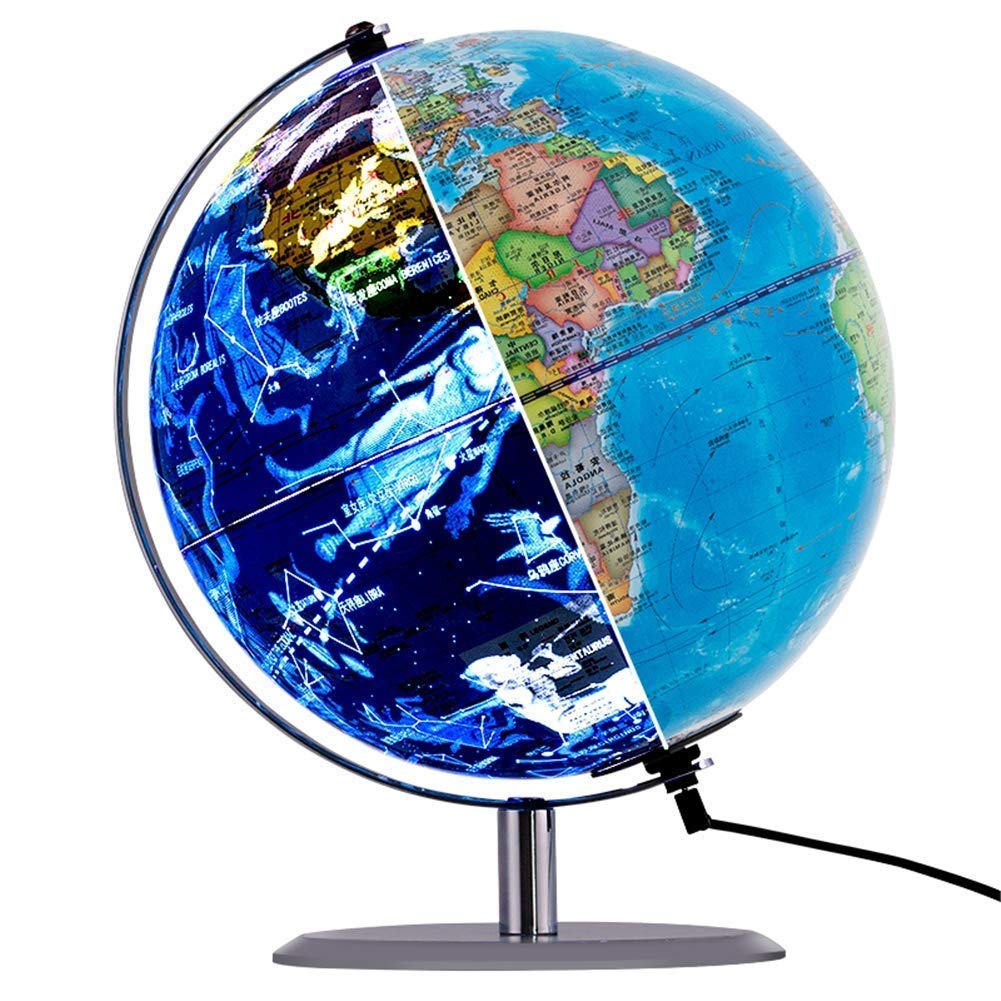 Buy DZX Globes for Children, Illuminated Spinning World Globe, 3 in 1 ...