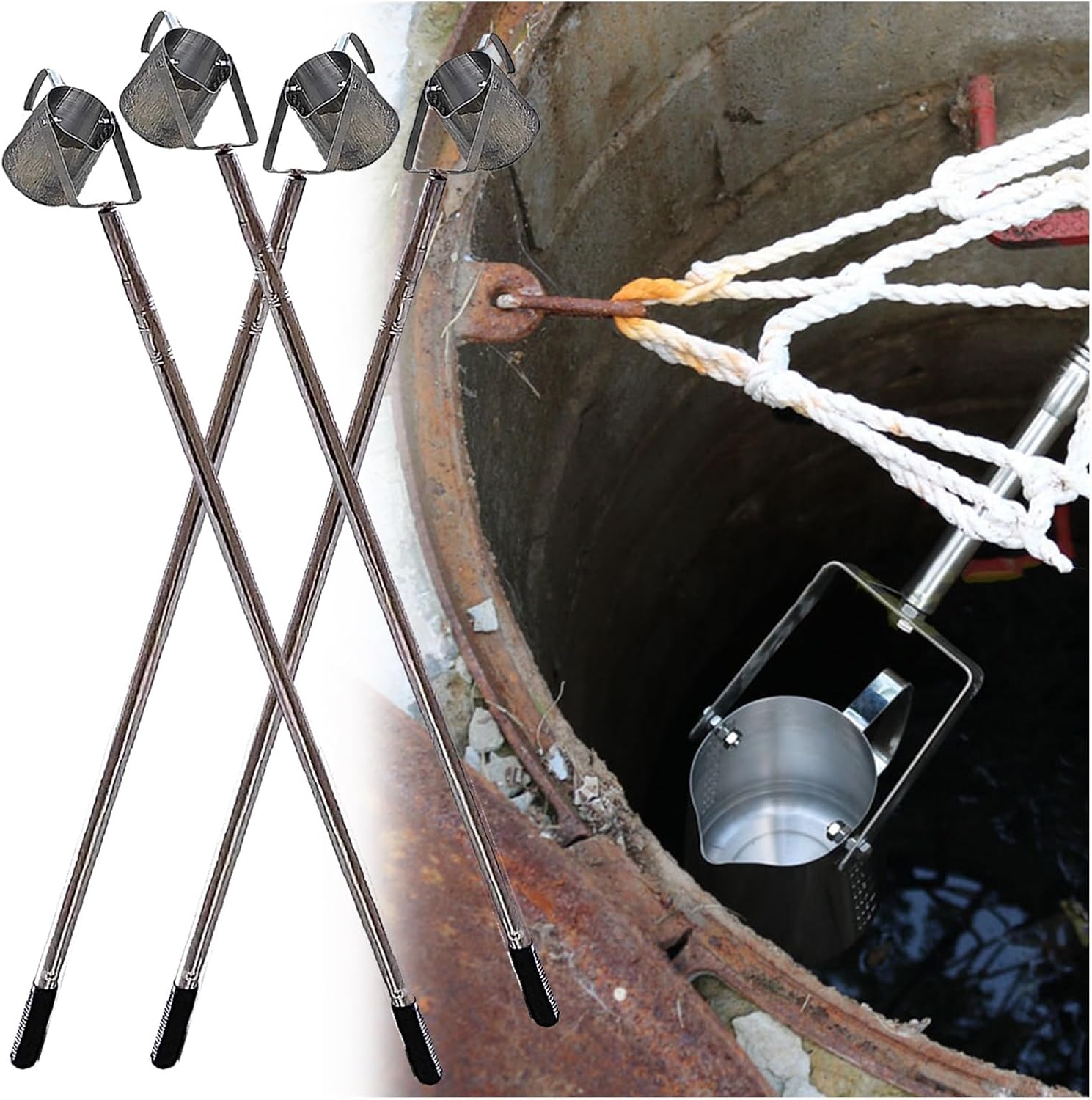 Retractable Wellhead Water Sampler Kit - 2 to 23 Ft Adjustable Length ...