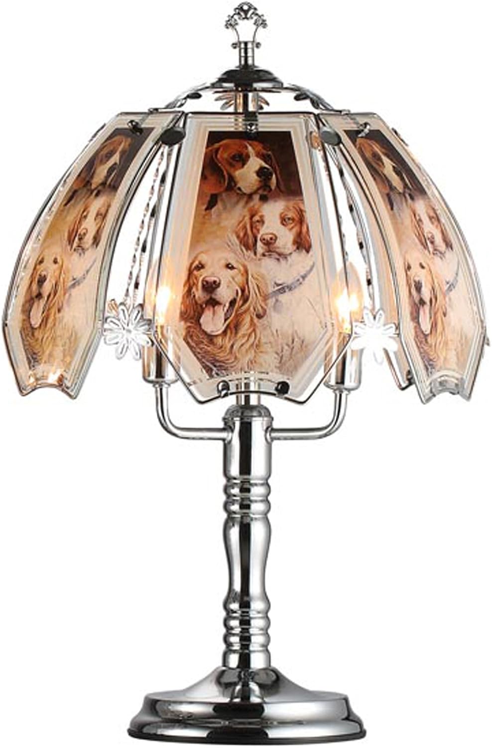 OK Lighting OK632SRDG2SP3 23.5-Inch Height Touch Lamp with Dogs Theme ...
