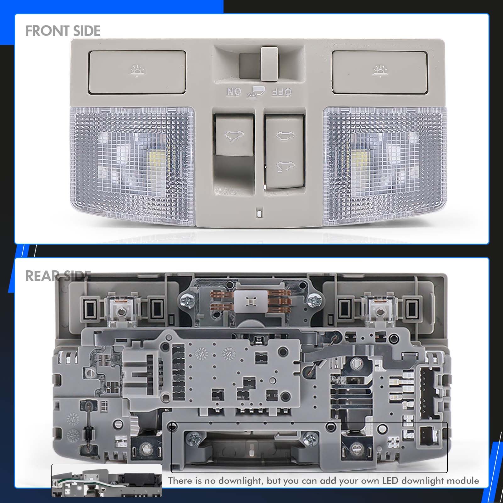 PC Material Light Cover Overhead Console LED For Dodge Ram 1500/2500 ...