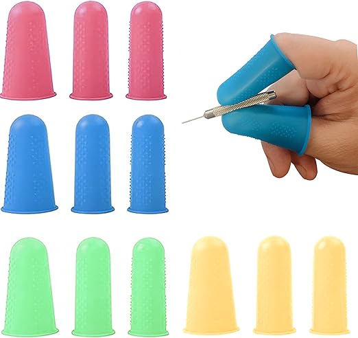 12pcs Finger Caps,4 Colors Finger Guard Protectors,Anti-Slip and ...