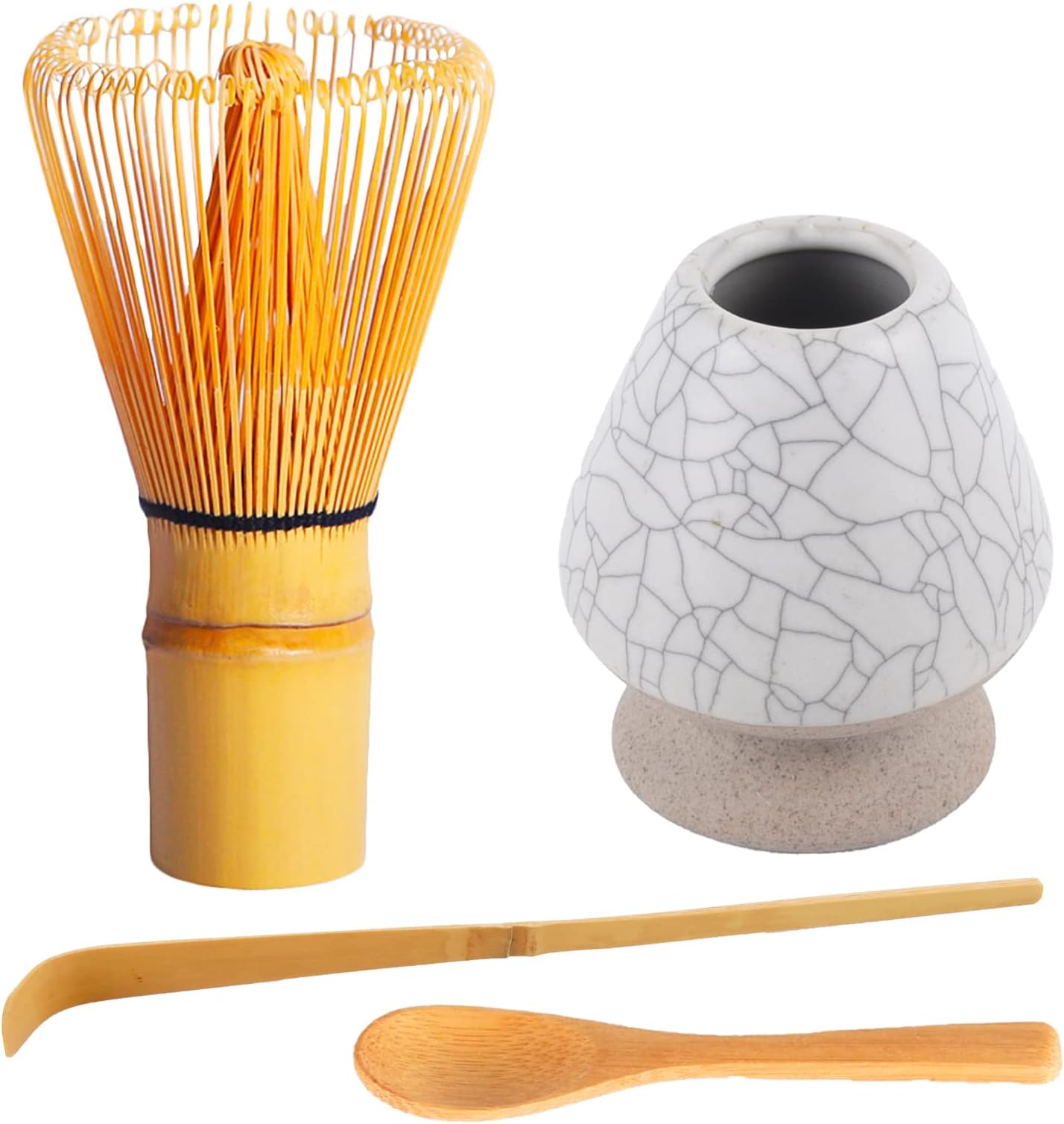 Amazon.com: Handcrafted Golden Bamboo Matcha Whisk, Traditional ...