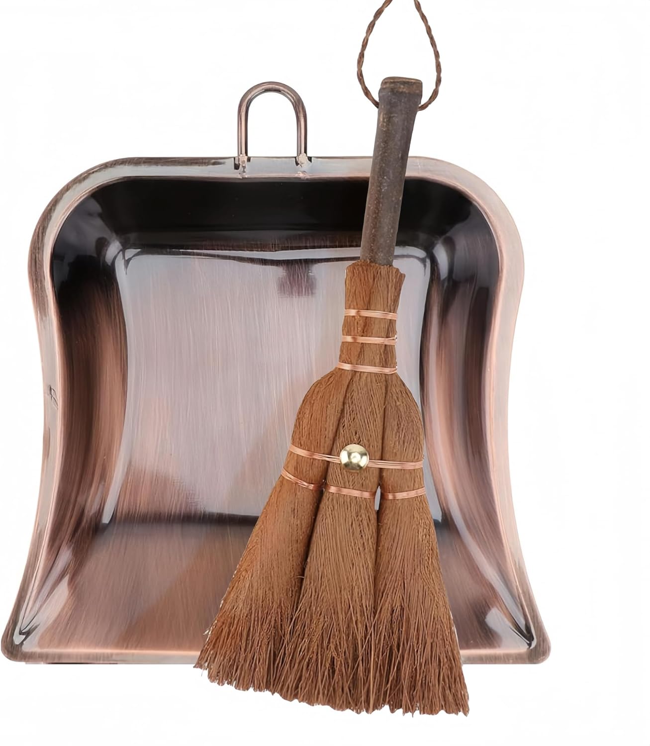 Amazon.com: OAKART Metal Dustpan and Brush Set Natural Hand Broom ...