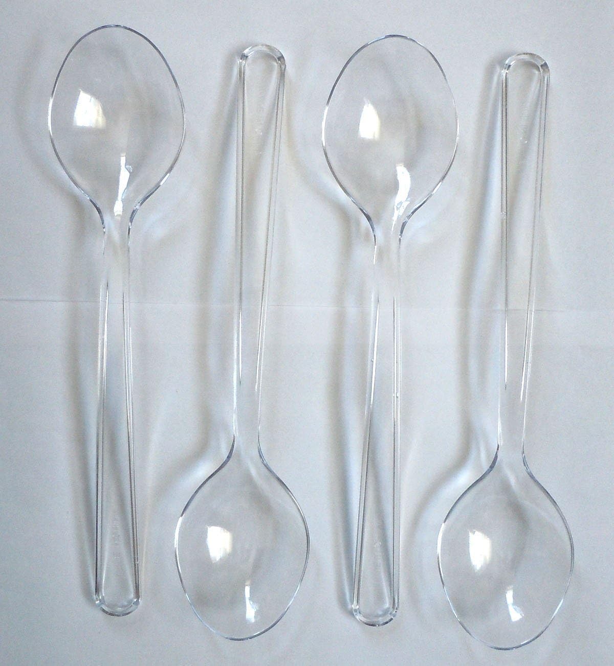 Amazon.com | Set of 8 - 10 Clear Plastic Serving Spoons For Events ...