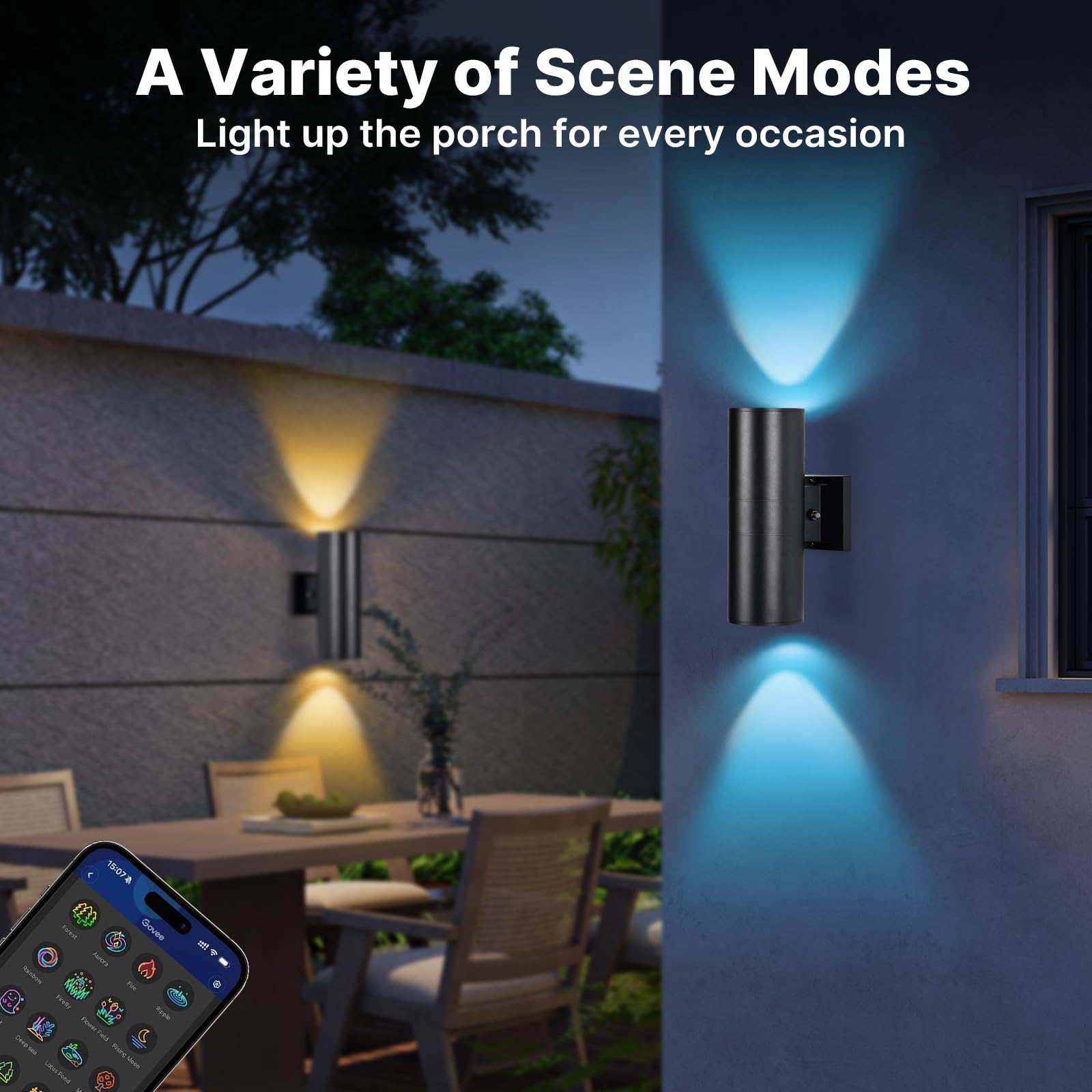 Porch Lights Outdoor Led XMCOSY+ Outdoor Wall Lights, 2100LM Smart LED ...