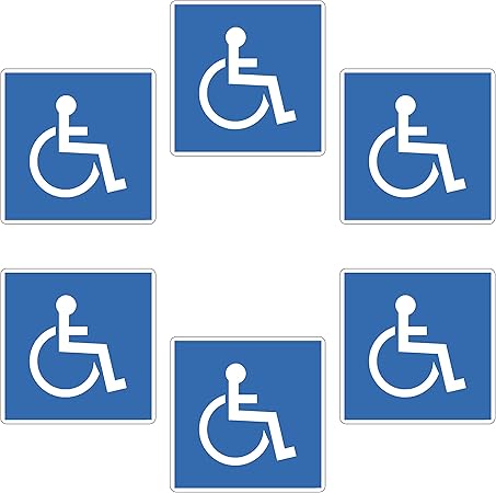 Disabled Stickers Blue Badge Mobility Wheelchair Stickers Sign - Pack ...